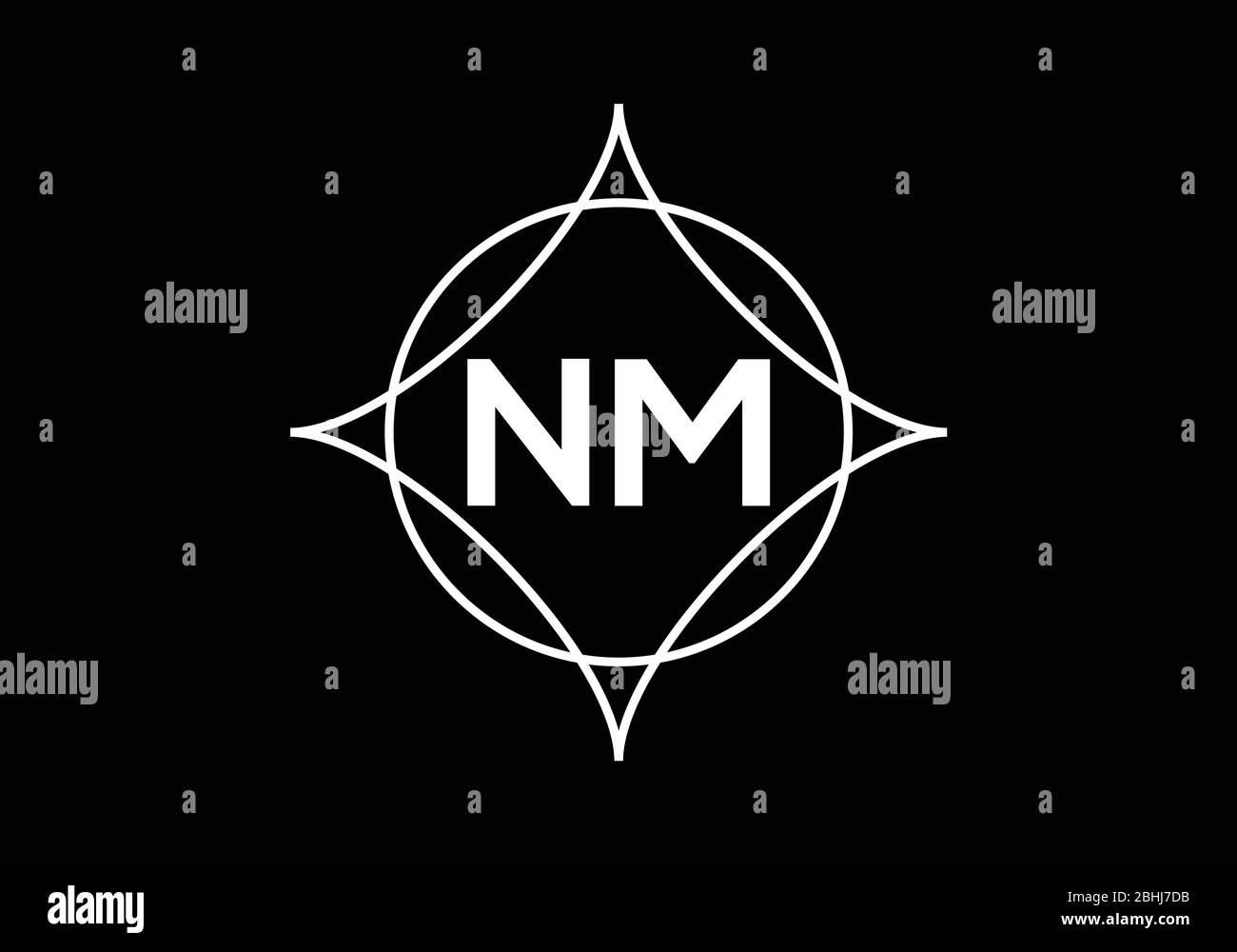 Initial Monogram Letter N M Logo Design Vector Template. NM Letter Logo ...