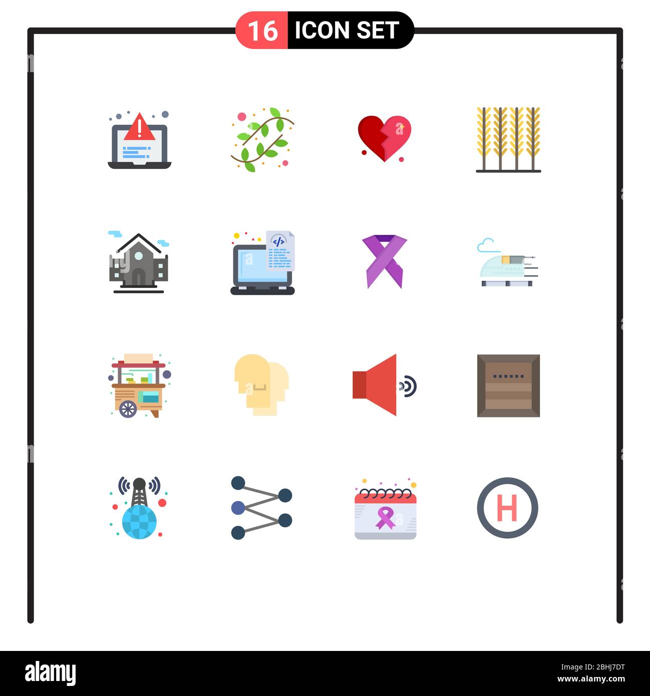 Stock Vector Icon Pack of 16 Line Signs and Symbols for school ...