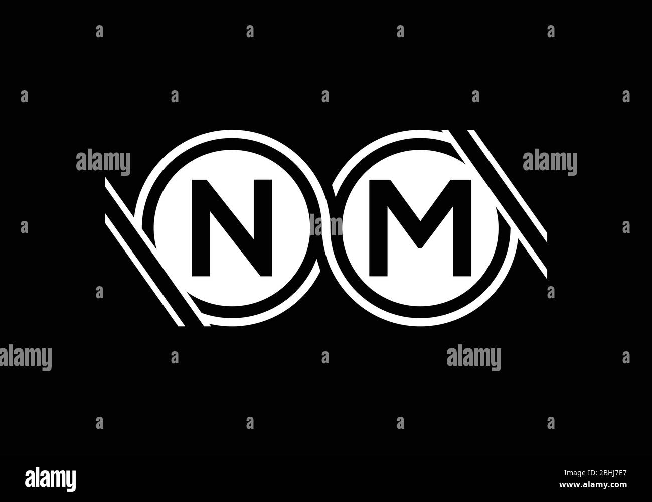 Initial Monogram Letter N M Logo Design Vector Template. NM Letter Logo ...