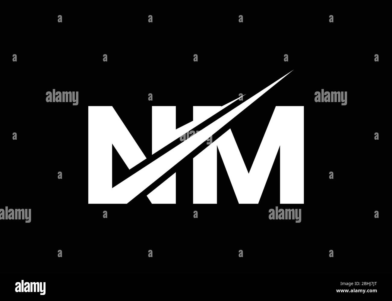 Initial Monogram Letter N M Logo Design Vector Template. NM Letter Logo ...
