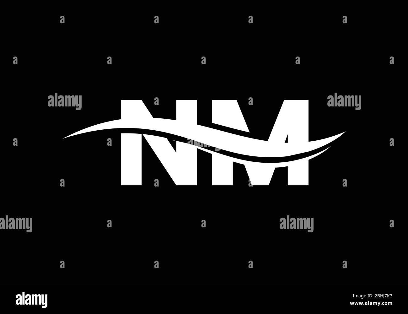 Initial Monogram Letter N M Logo Design Vector Template. NM Letter Logo ...