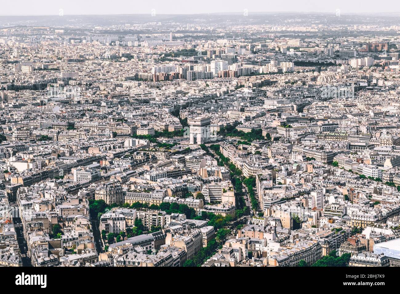 View from eiffel tower arc de triomphe hi-res stock photography and images - Alamy