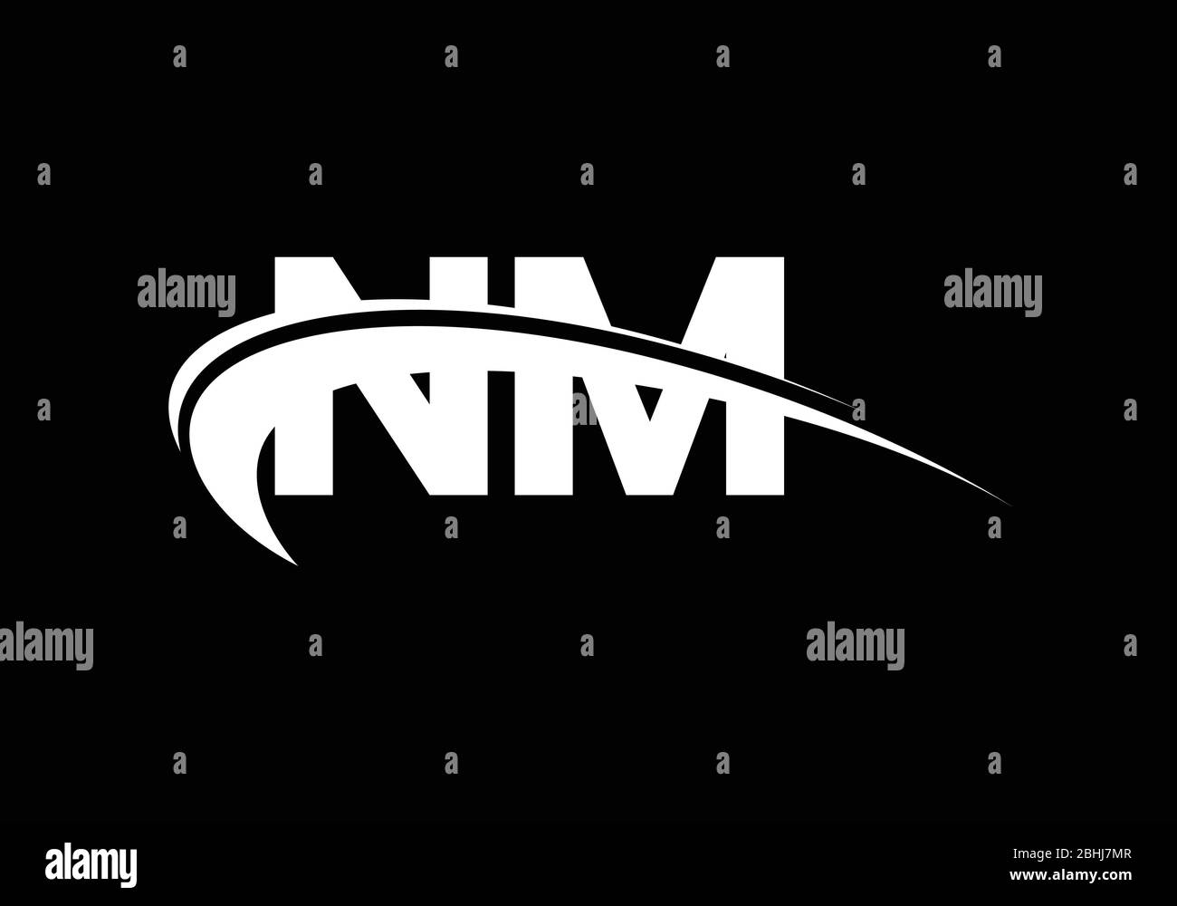 Initial Monogram Letter N M Logo Design Vector Template. NM Letter Logo ...