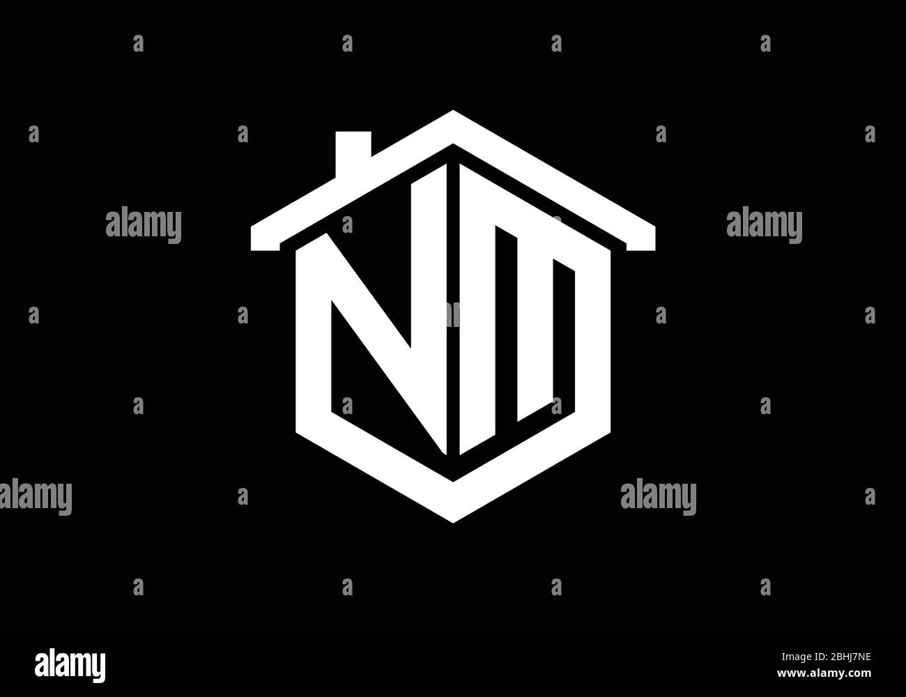 Initial Monogram Letter N M Logo Design Vector Template. NM Letter Logo ...