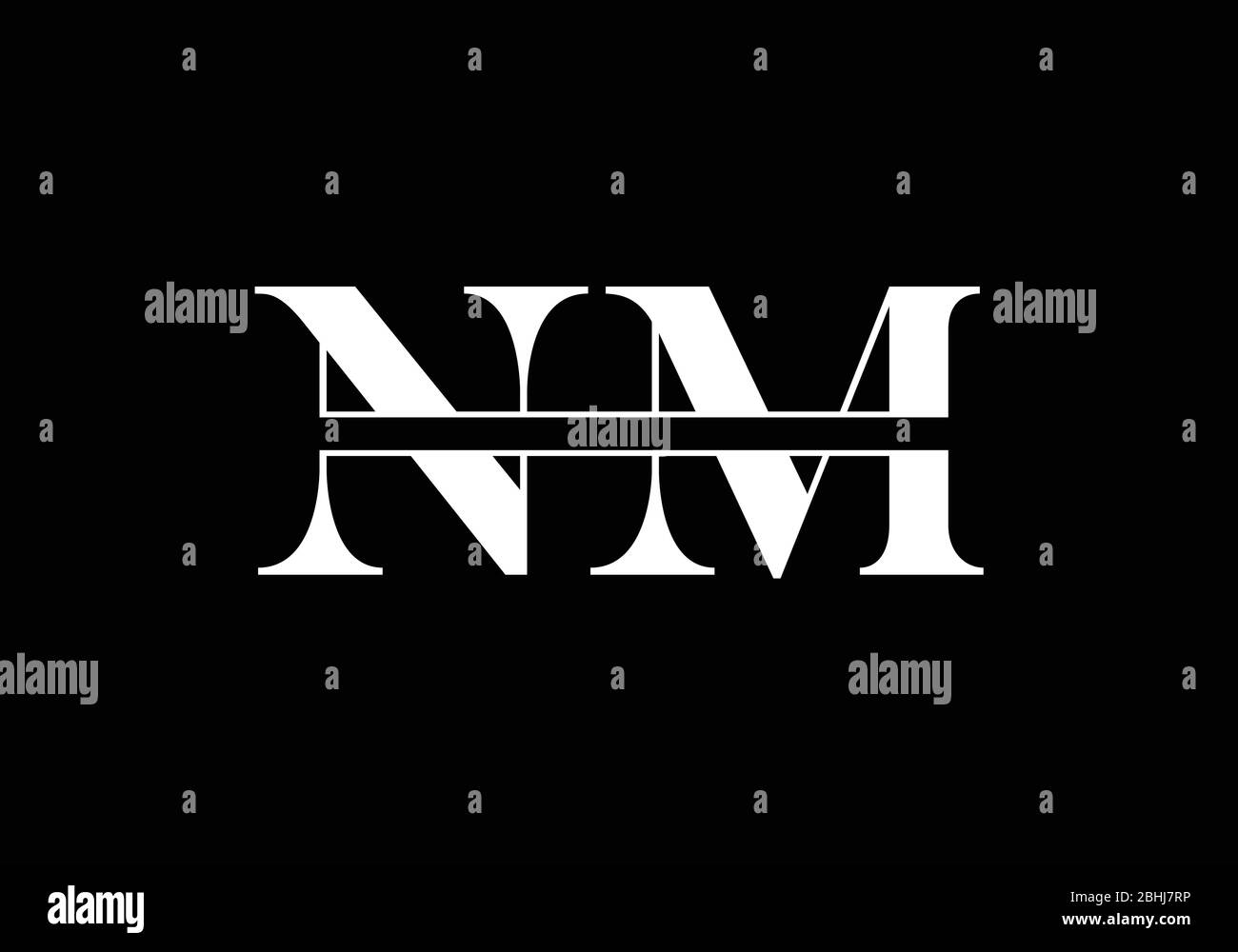Initial Monogram Letter N M Logo Design Vector Template. NM Letter Logo ...