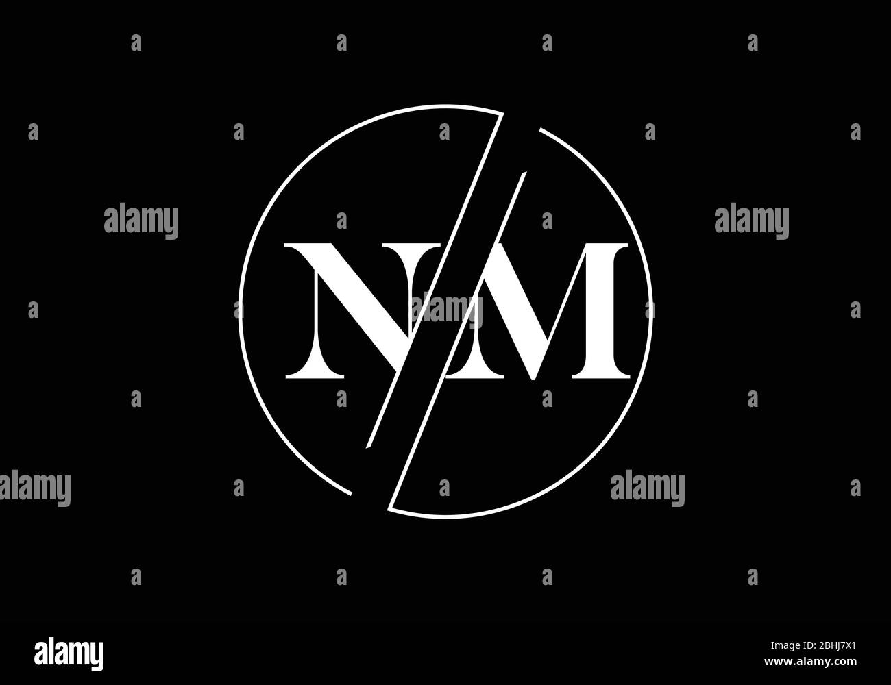 Initial Monogram Letter N M Logo Design Vector Template. NM Letter Logo ...