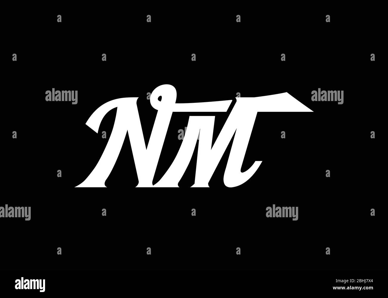 Initial Monogram Letter N M Logo Design Vector Template. NM Letter Logo ...