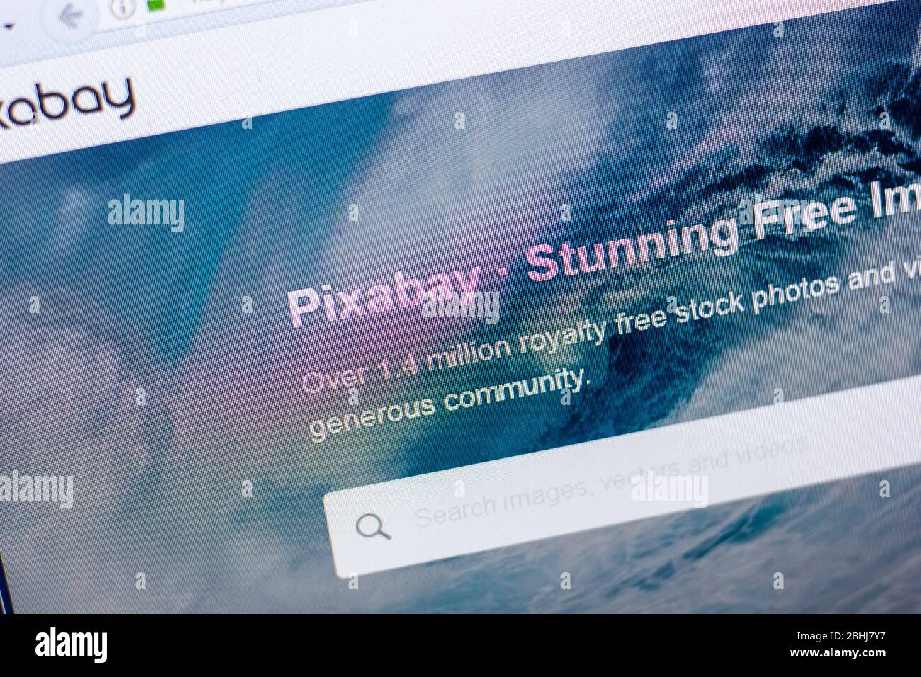 Ryazan, Russia - April 29, 2018: Homepage of Pixabay website on the ...