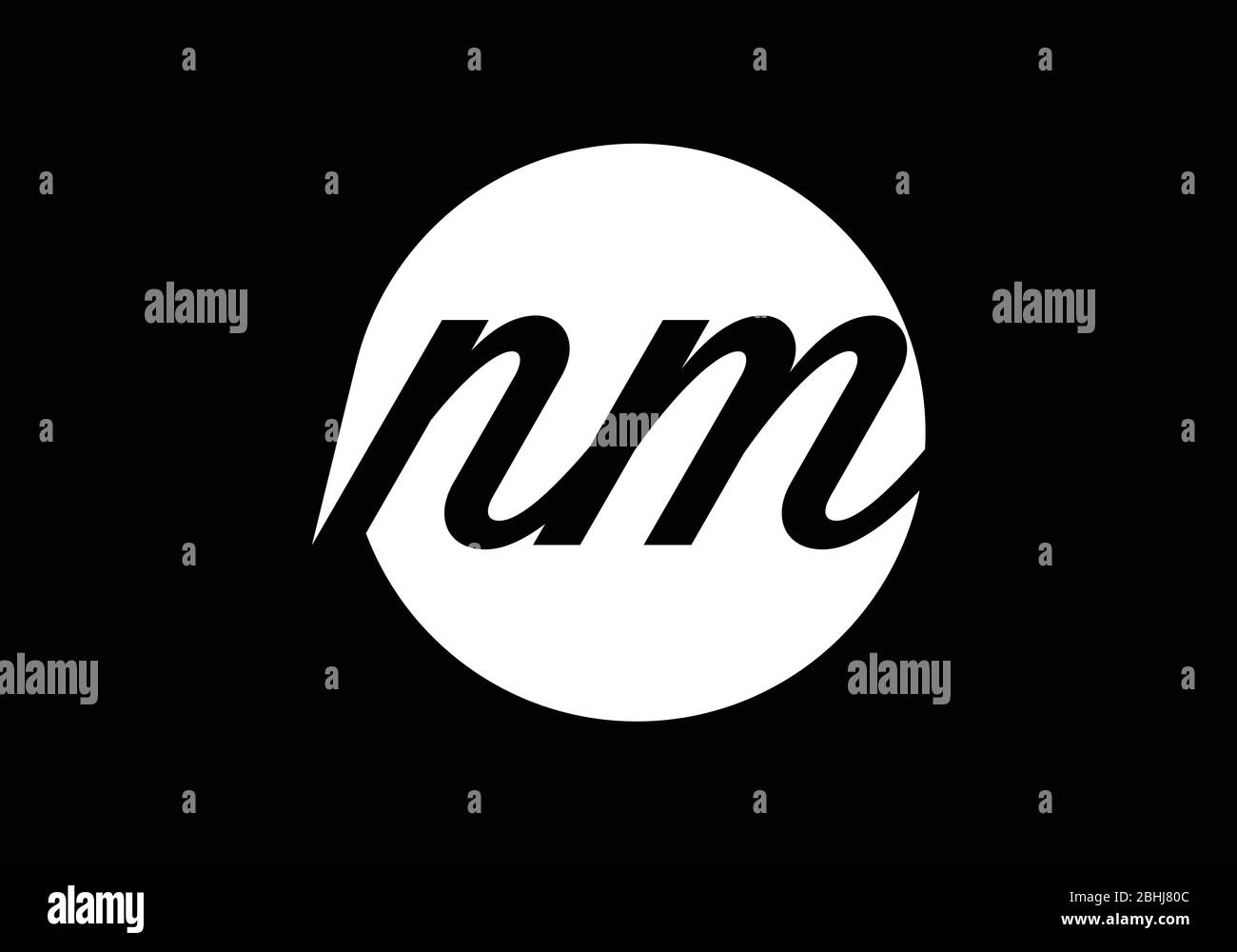 Initial Monogram Letter N M Logo Design Vector Template. NM Letter Logo ...