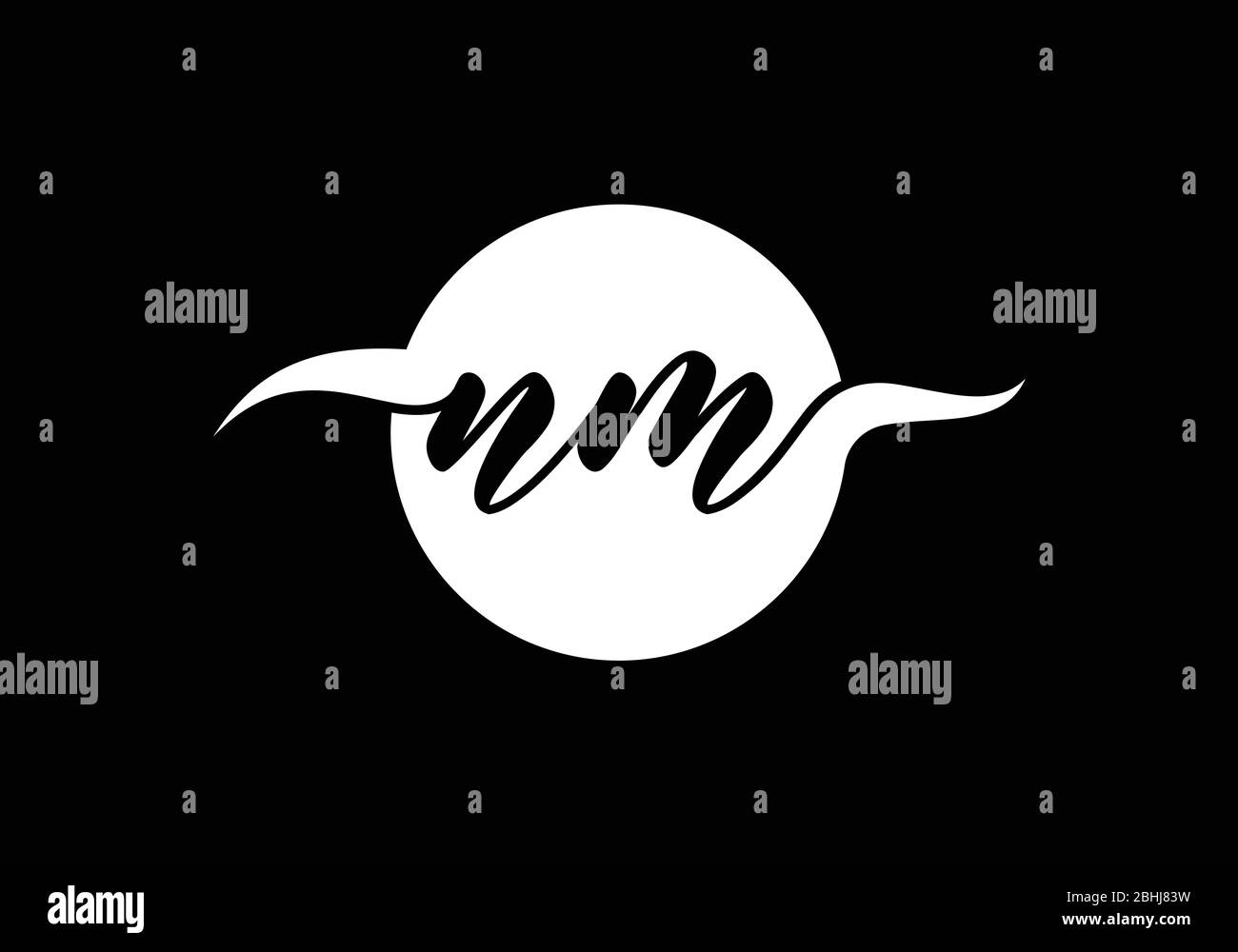 Initial Monogram Letter N M Logo Design Vector Template. NM Letter Logo ...