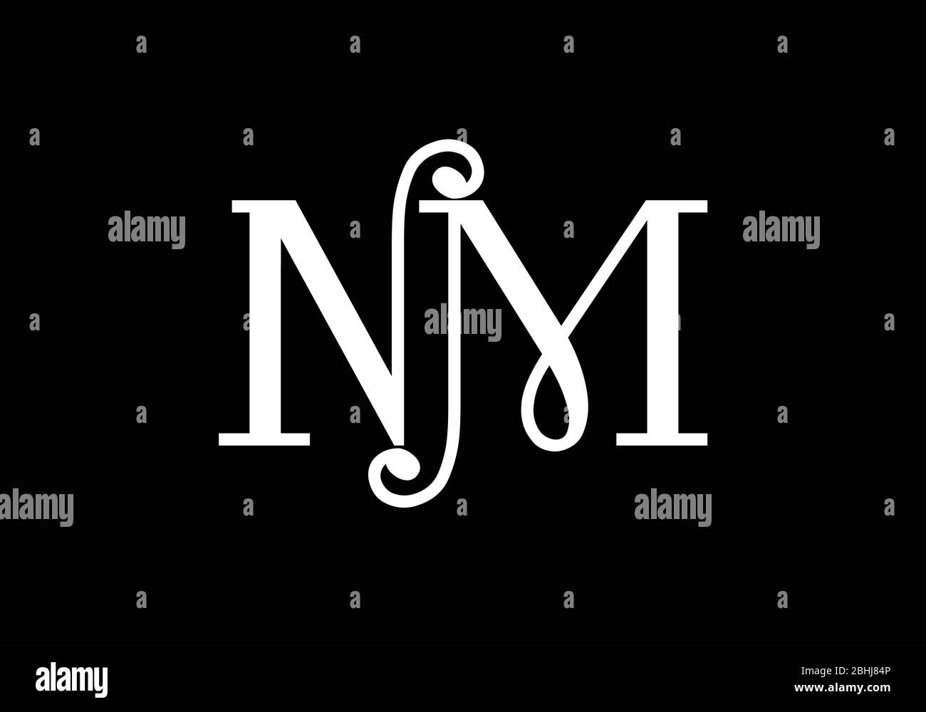 Initial Monogram Letter N M Logo Design Vector Template. NM Letter Logo ...