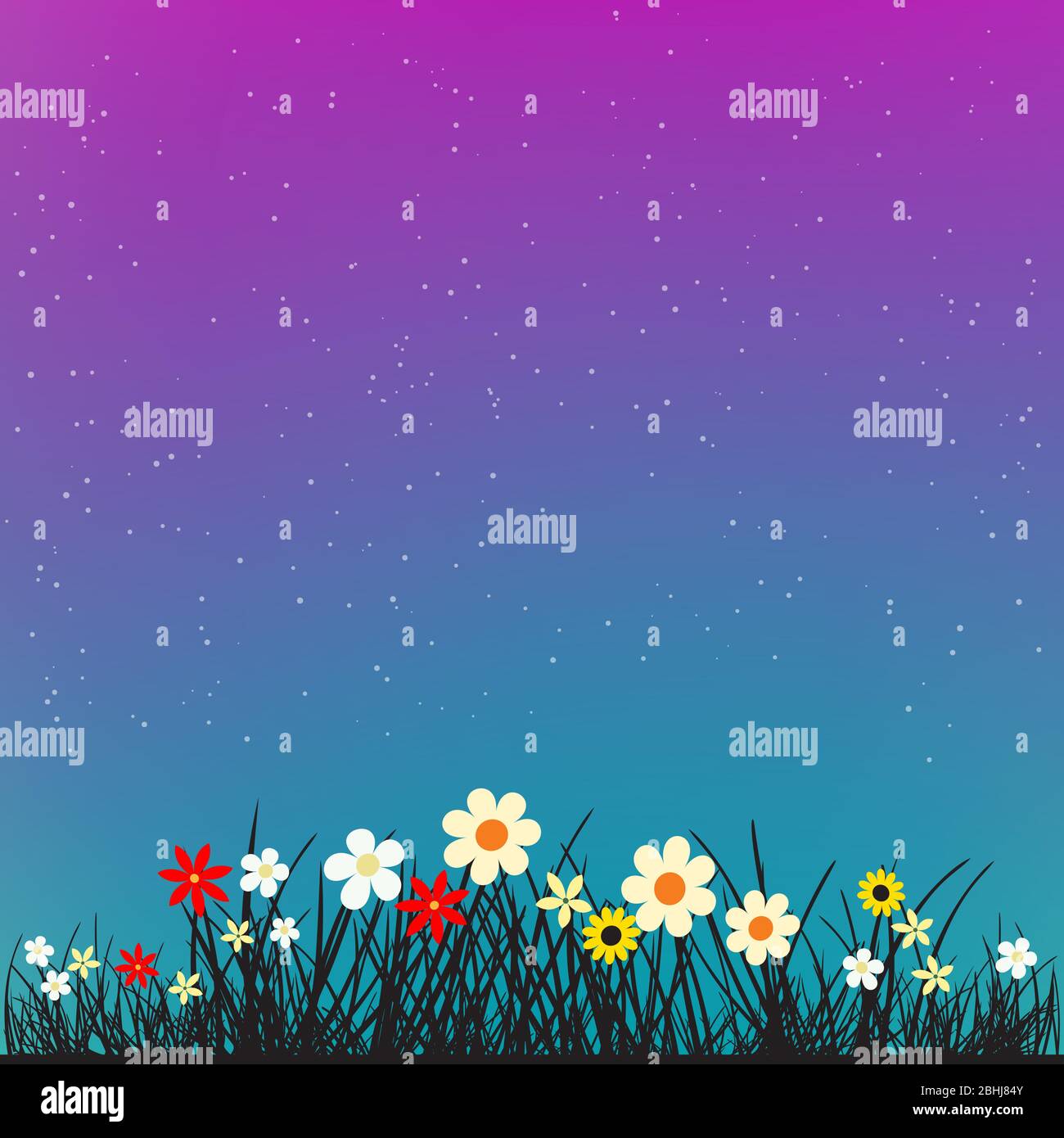 Yellow field bright flowers Stock Vector Images - Alamy