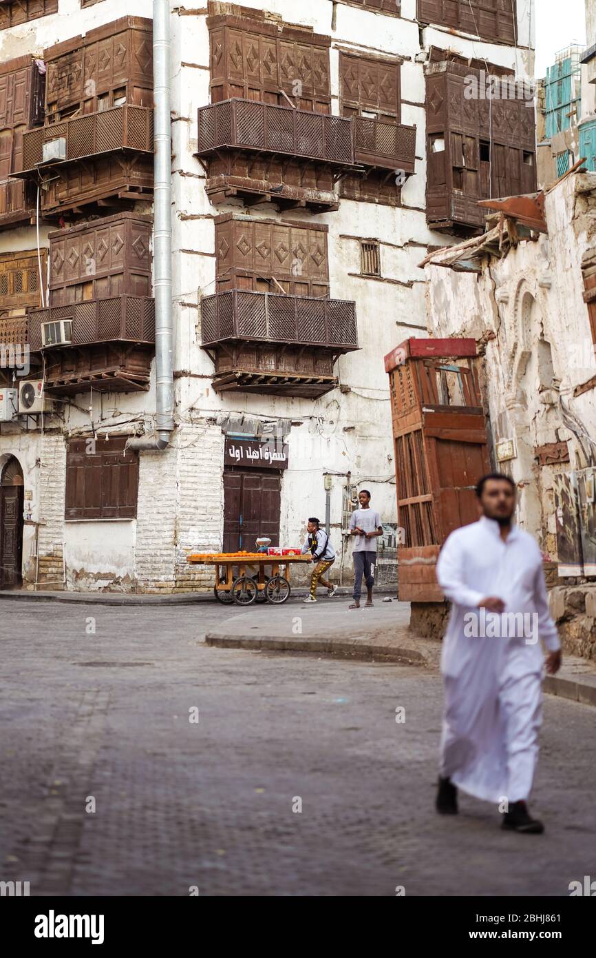 Jeddah / Saudi Arabia - January 16, 2020: Muslim men wearing ...