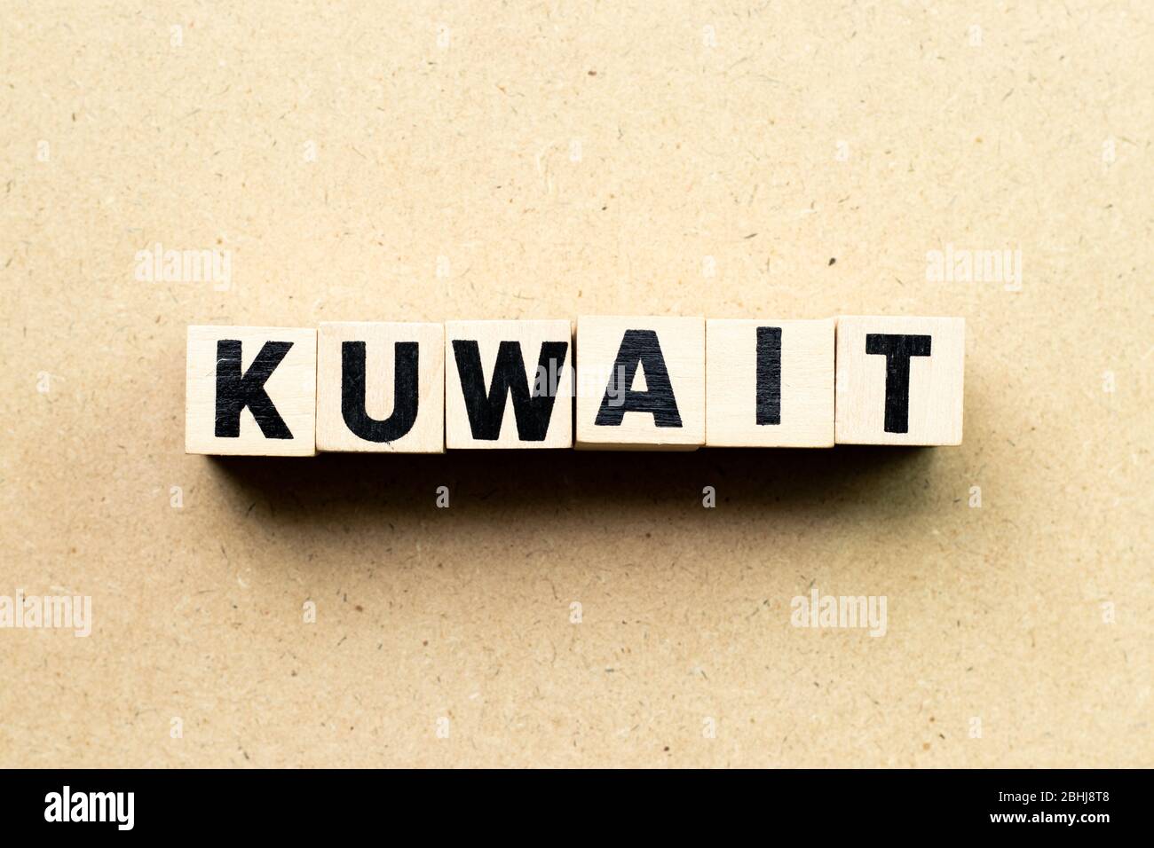 Letter block in word kuwait on wood background Stock Photo - Alamy