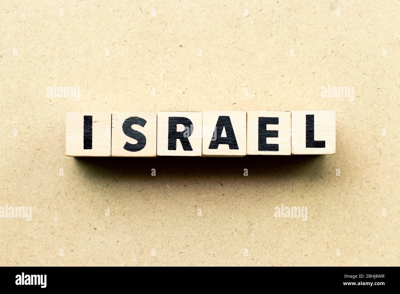 Letter block in word israel on wood background Stock Photo - Alamy