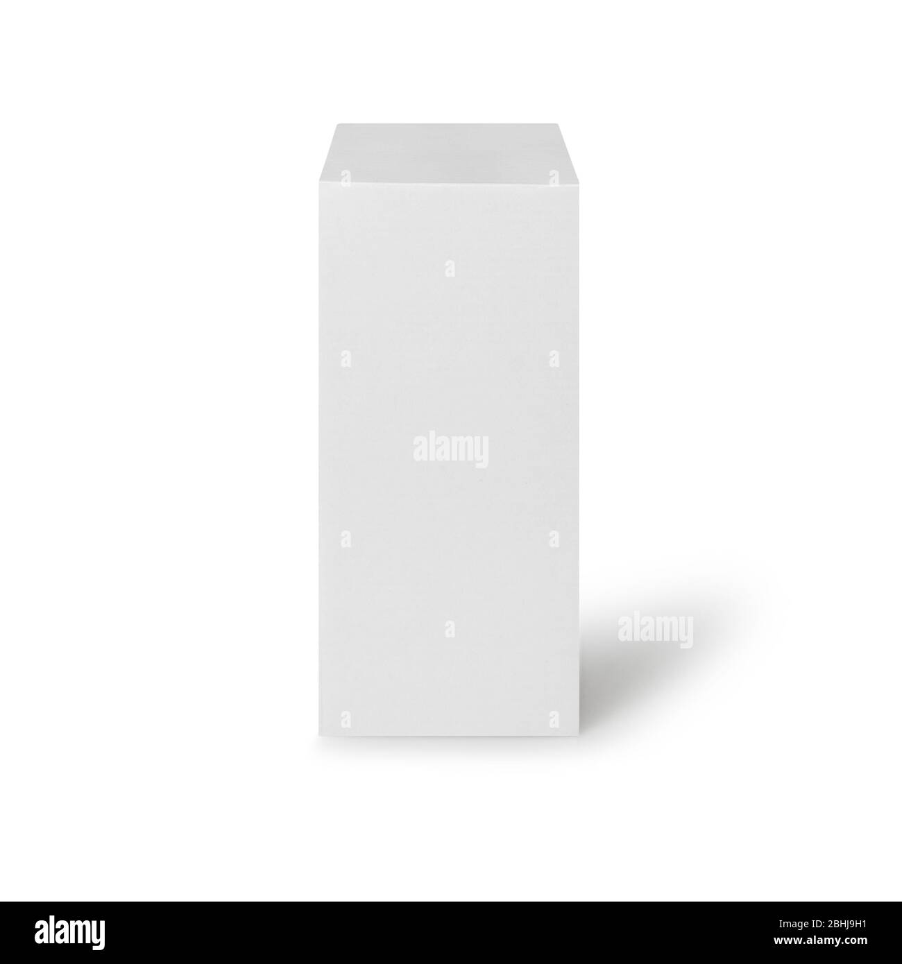 White box tall shape product packaging in front view isolated on white ...