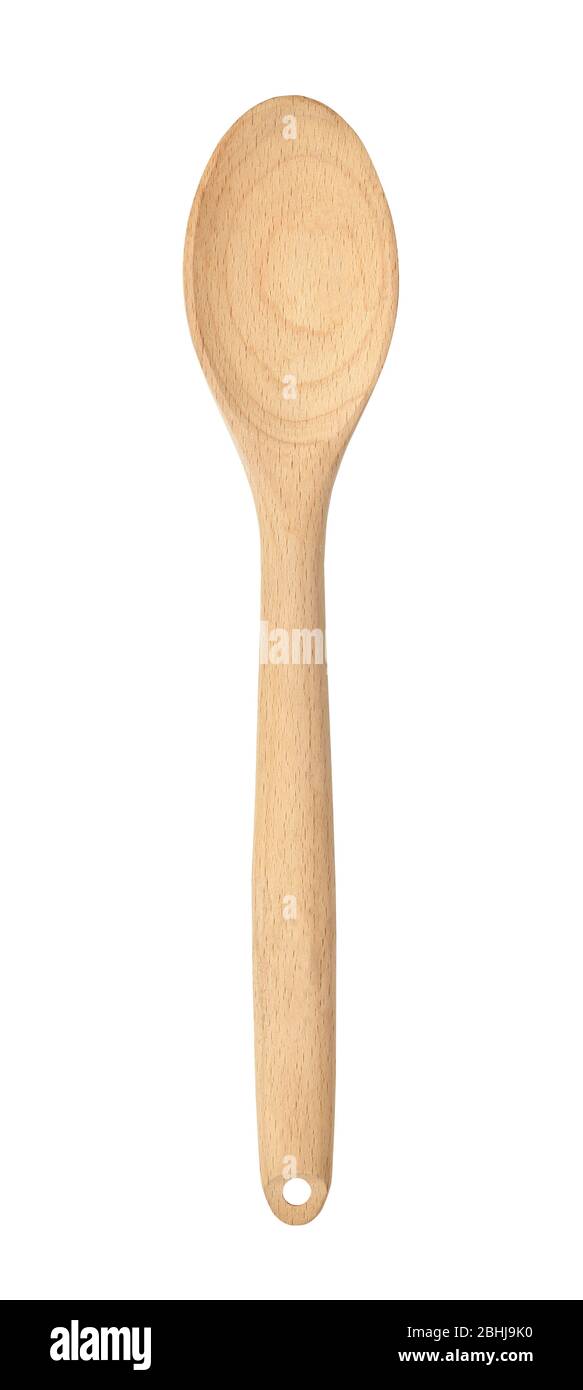 Rustic wooden spoon isolated on white background Stock Photo - Alamy