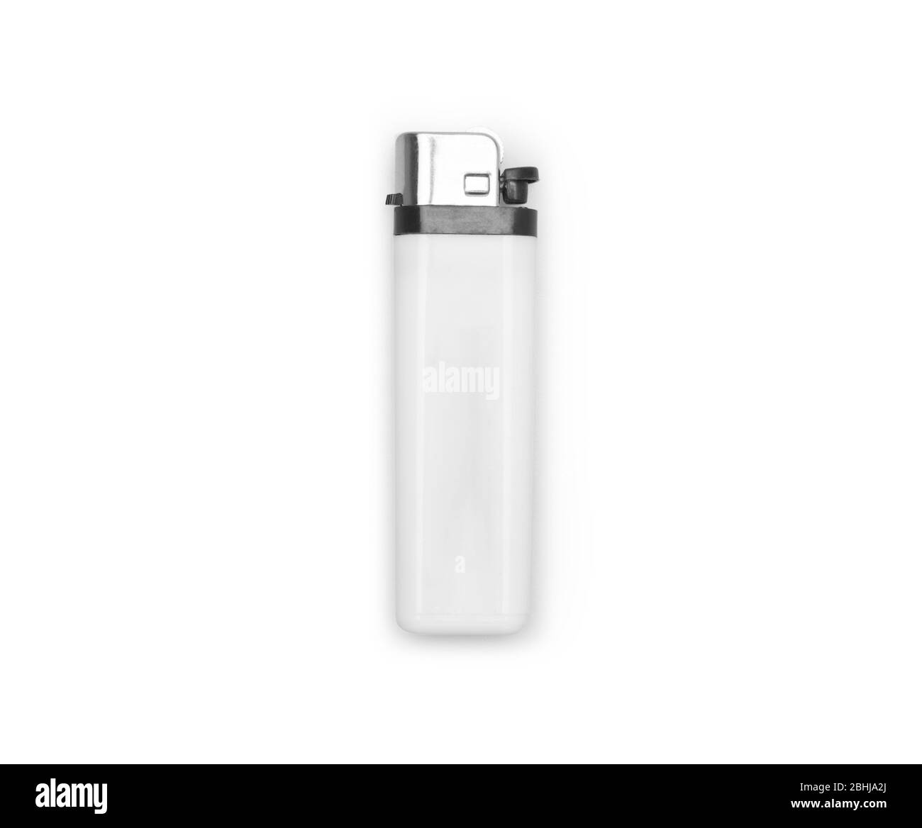 White plastic gas lighter isolated on white background with clipping ...