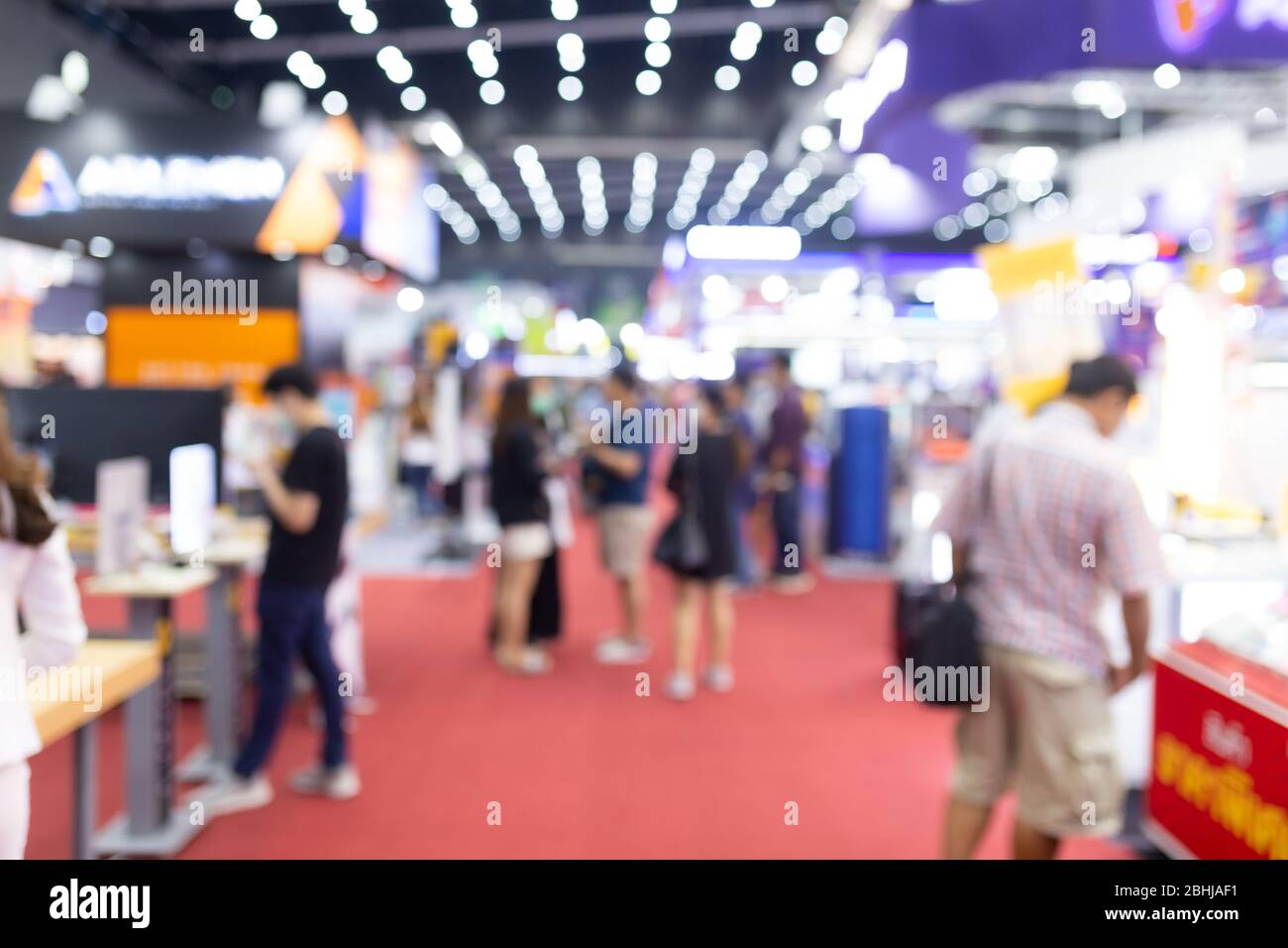 Abstract blur people in exhibition hall event trade show expo ...