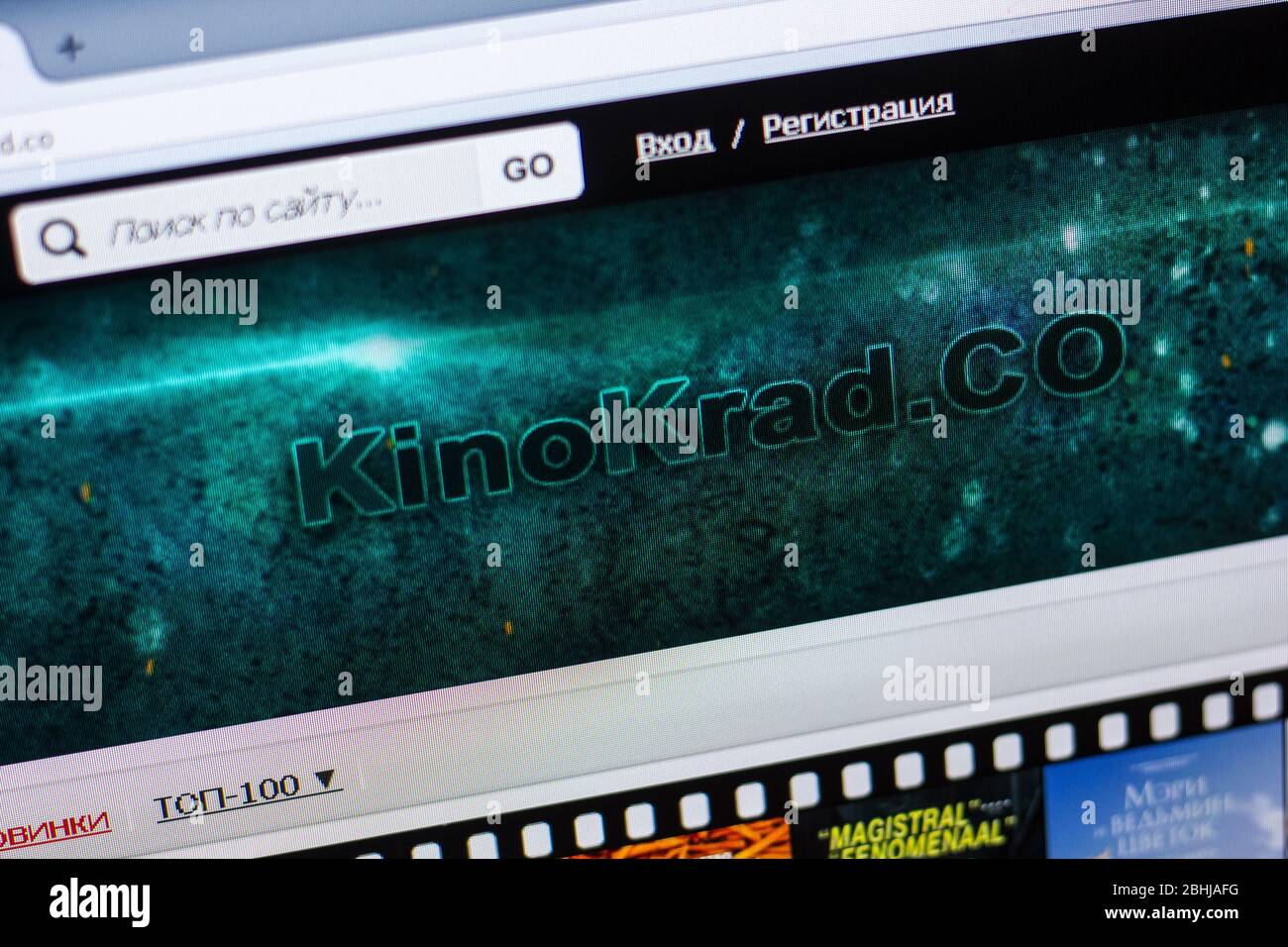 Ryazan, Russia - April 29, 2018: Homepage of Kinokrad website on the ...