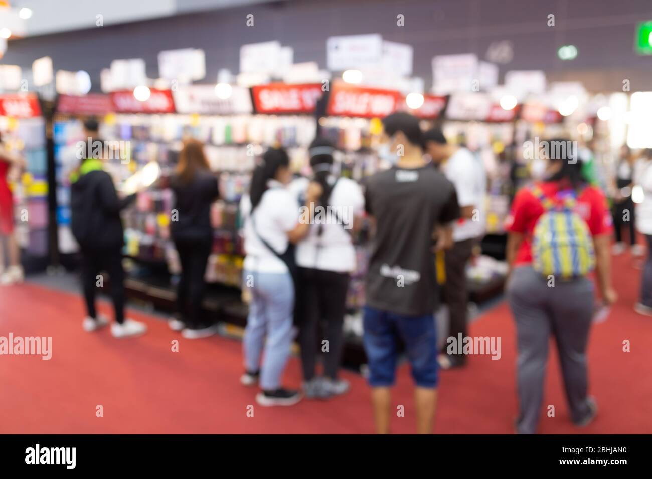 Abstract blur people in exhibition hall event trade show expo ...