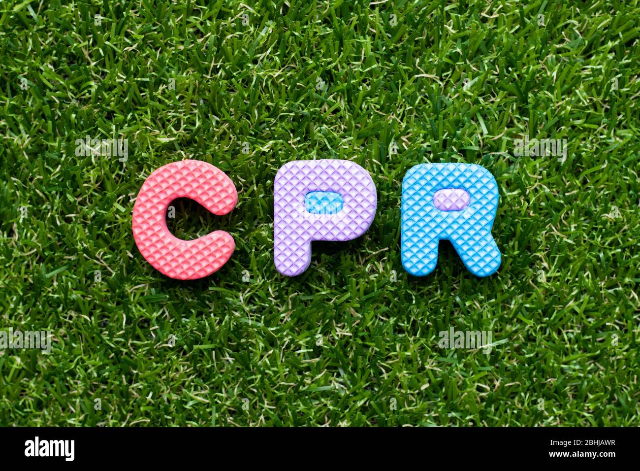 Toy foam letter in word CPR (abbreviation of Cardiopulmonary ...