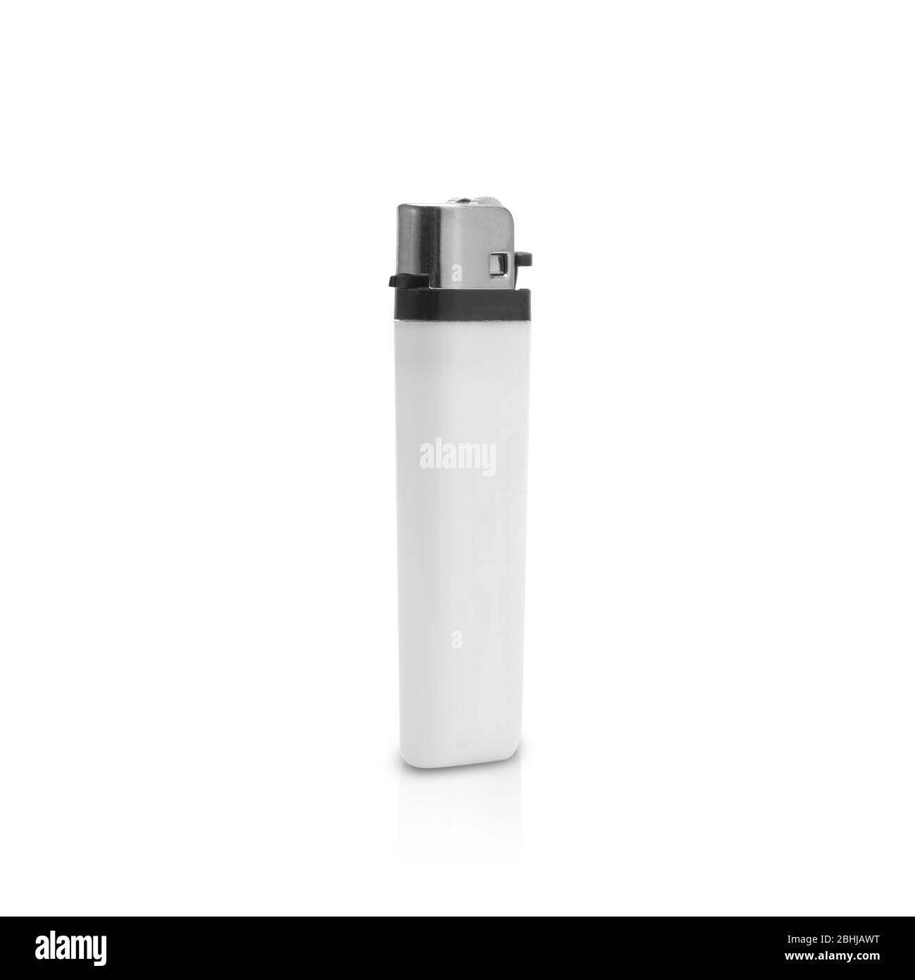 White plastic gas lighter isolated on white background with clipping ...