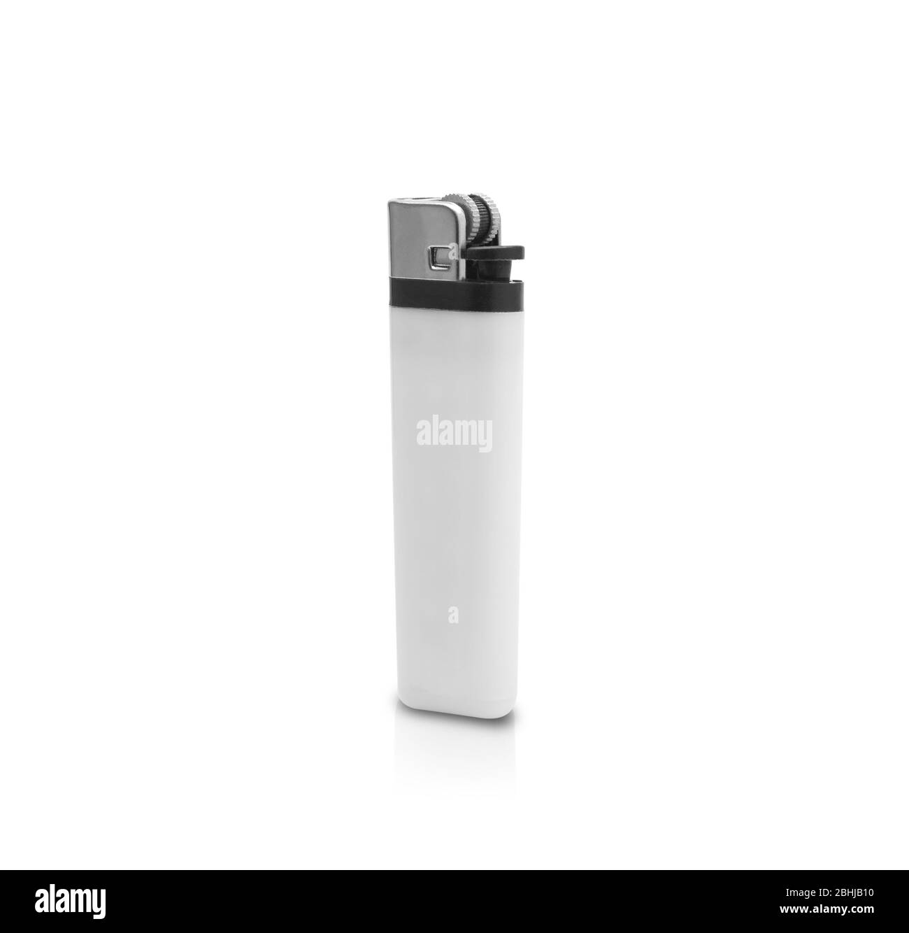 White plastic gas lighter isolated on white background with clipping ...