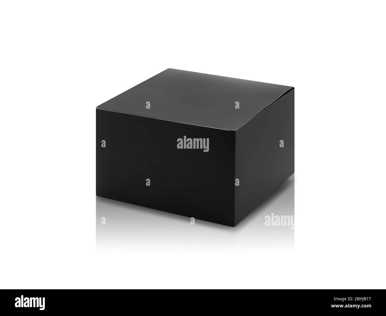 Black box product packaging in side view isolated on white background ...