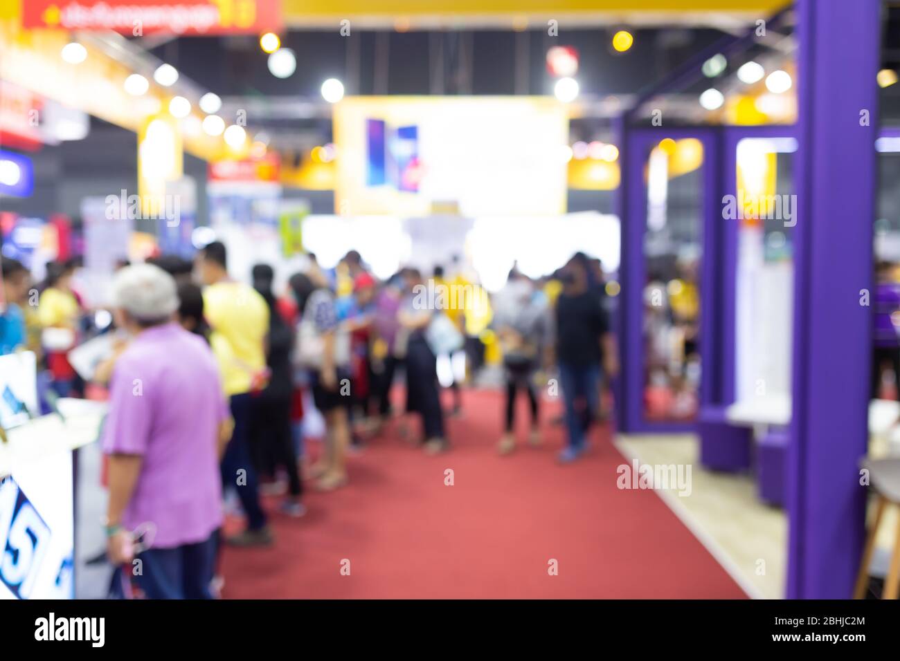 Abstract blur people in exhibition hall event trade show expo ...