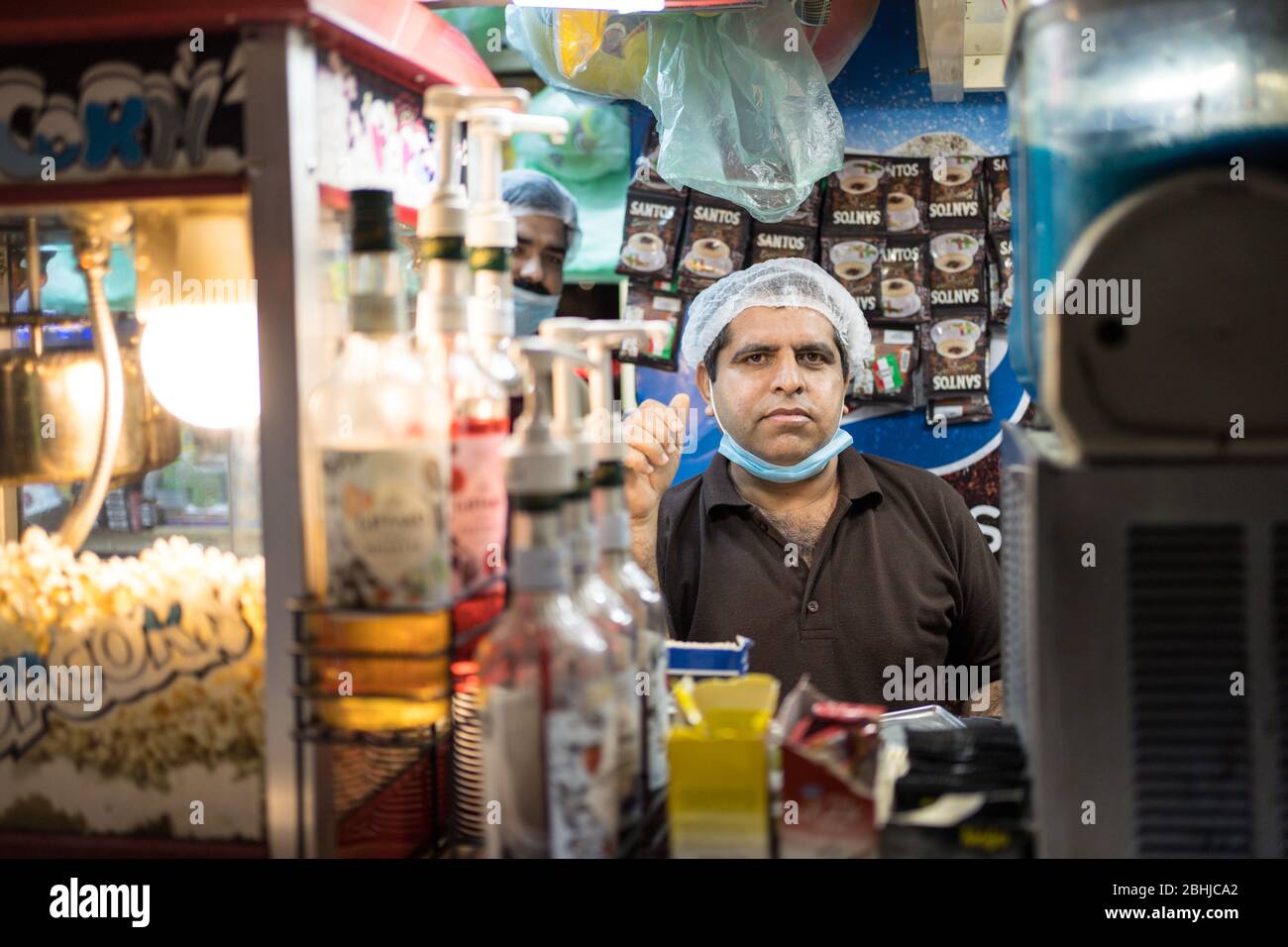 Jeddah / Saudi Arabia - January 16, 2020: Portrait of worker next to ...
