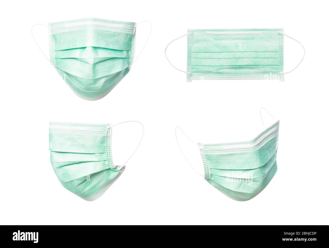 Set of Medical mask or Surgical mask isolated on white background with ...