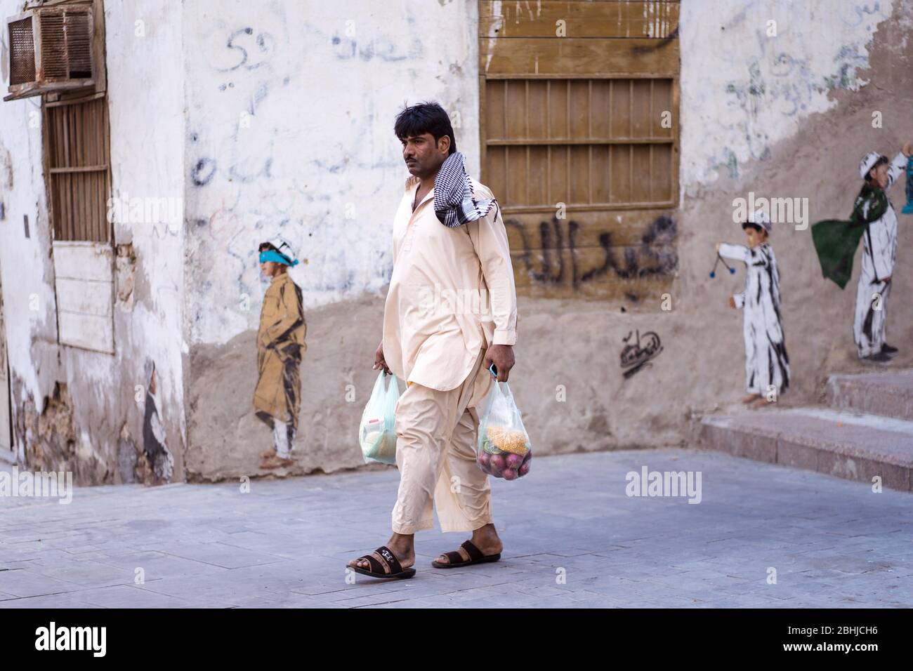 Jeddah / Saudi Arabia - January 16, 2020: Muslim man wearing ...