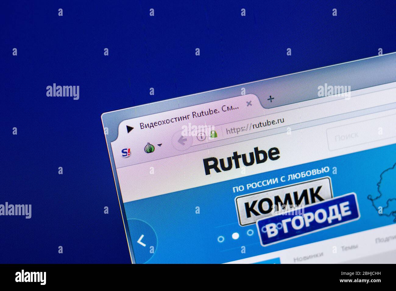 Ryazan, Russia - April 29, 2018: Homepage of Rutube website on the ...