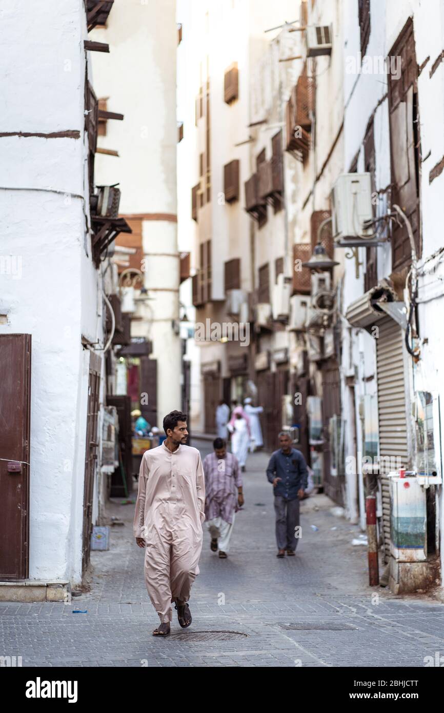 Jeddah / Saudi Arabia - January 16, 2020: Muslim man wearing ...