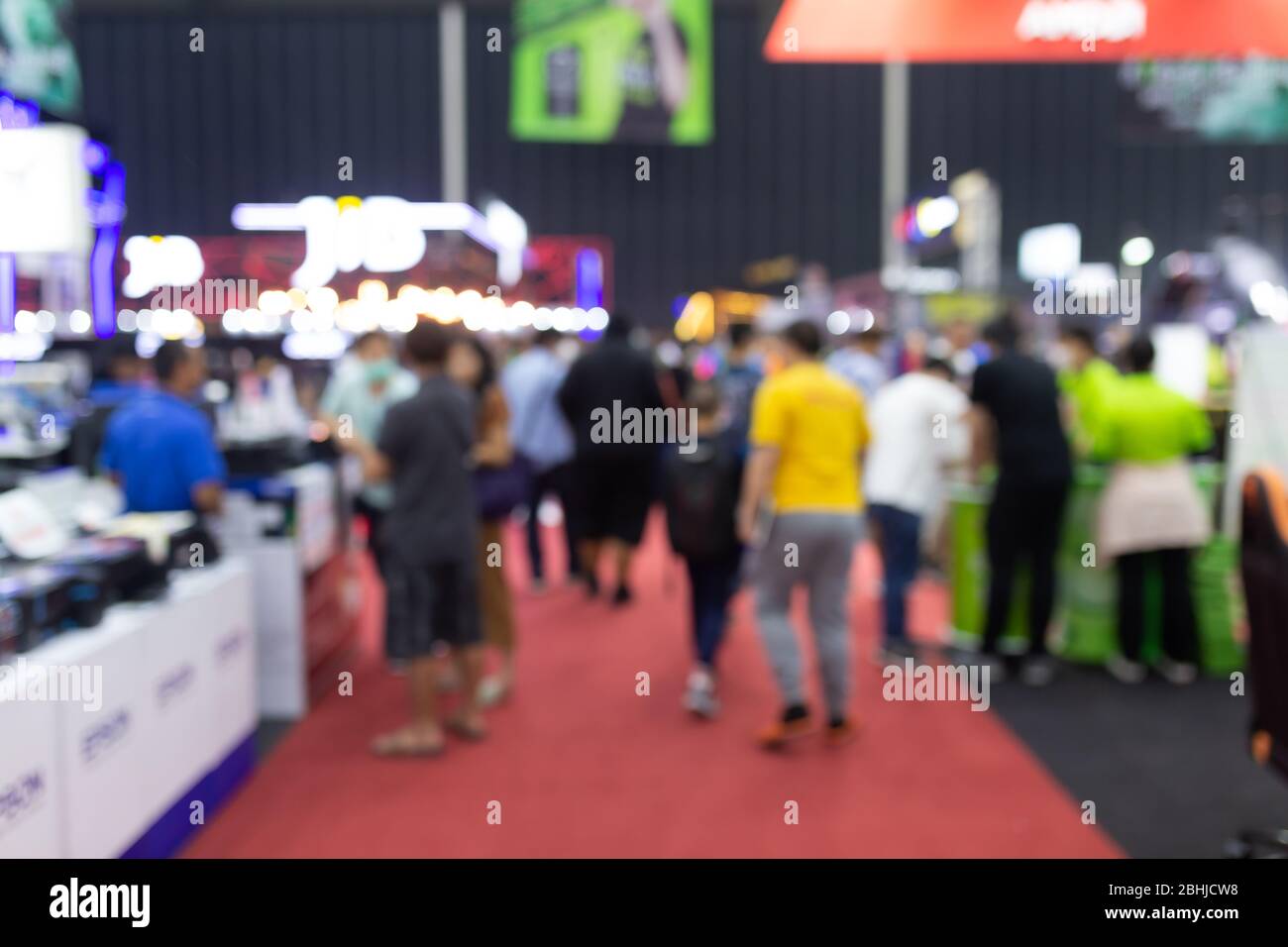 Abstract blur people in exhibition hall event trade show expo ...