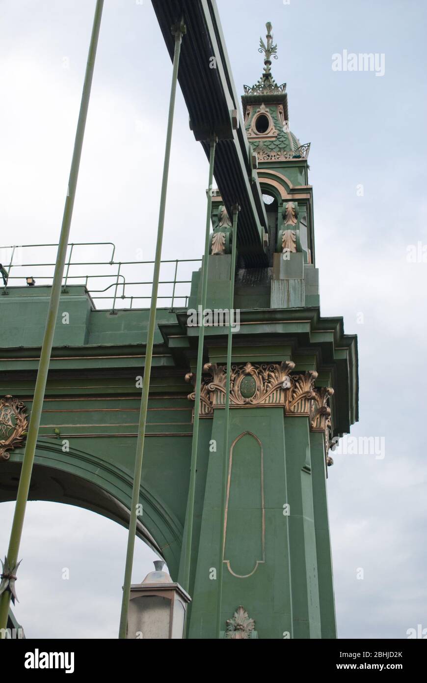 Suspension Bridge Victorian Architecture Engineering Green Gold ...