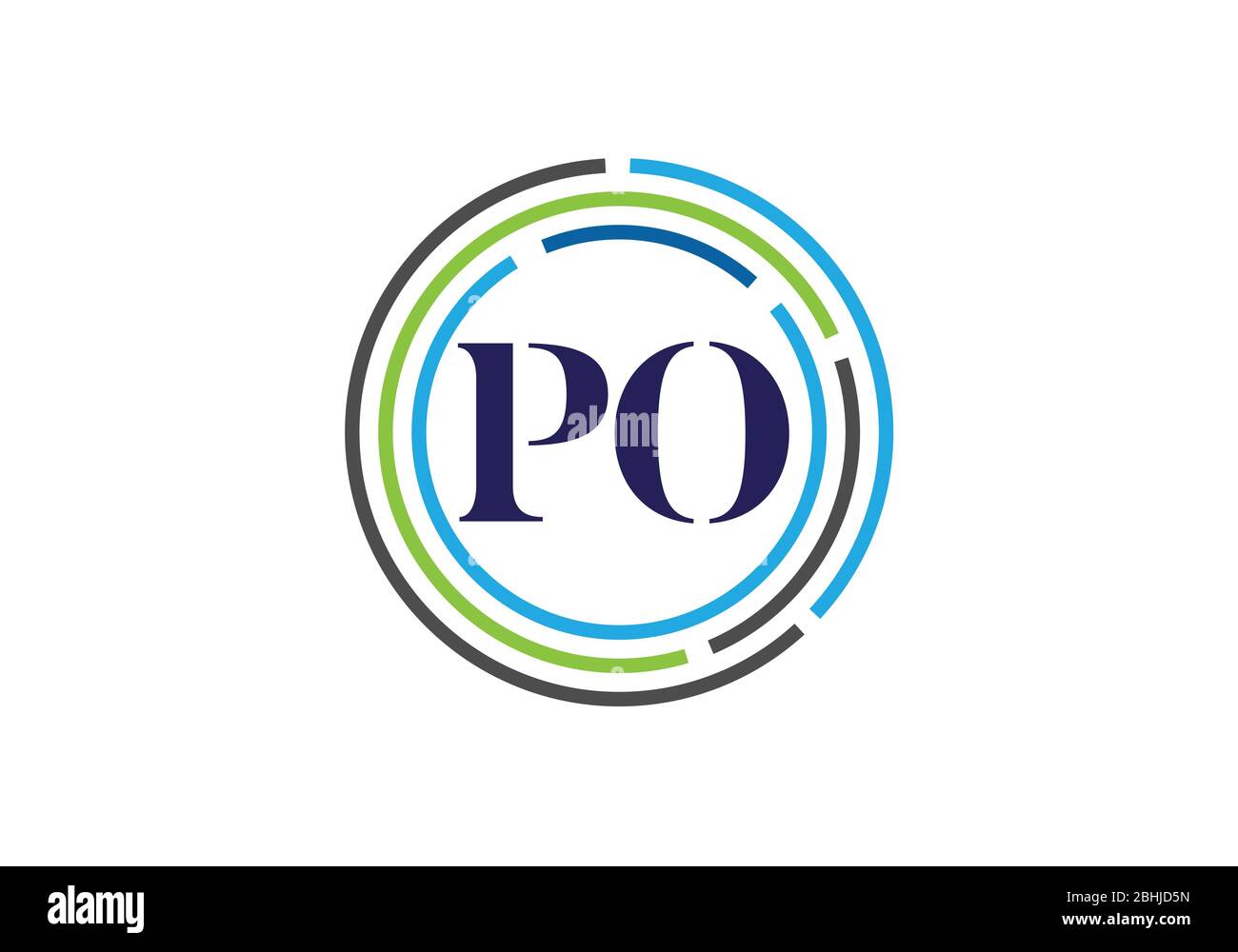 Initial Monogram Letter P O Logo Design Vector Template. PO Letter Logo ...
