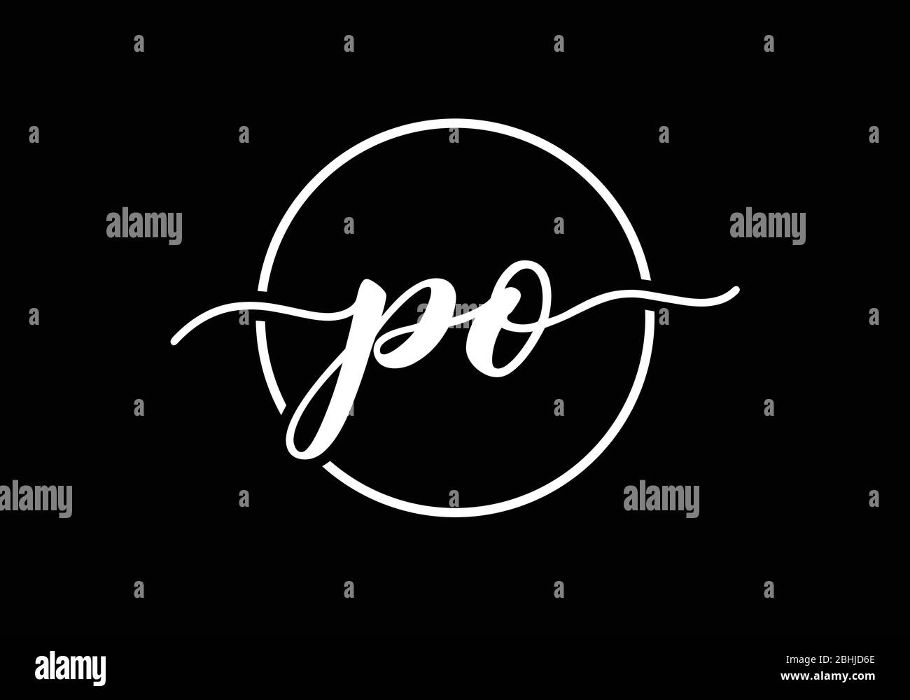 Initial Monogram Letter P O Logo Design Vector Template. PO Letter Logo ...