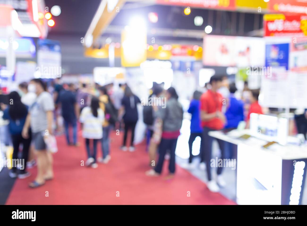 Abstract blur people in exhibition hall event trade show expo ...