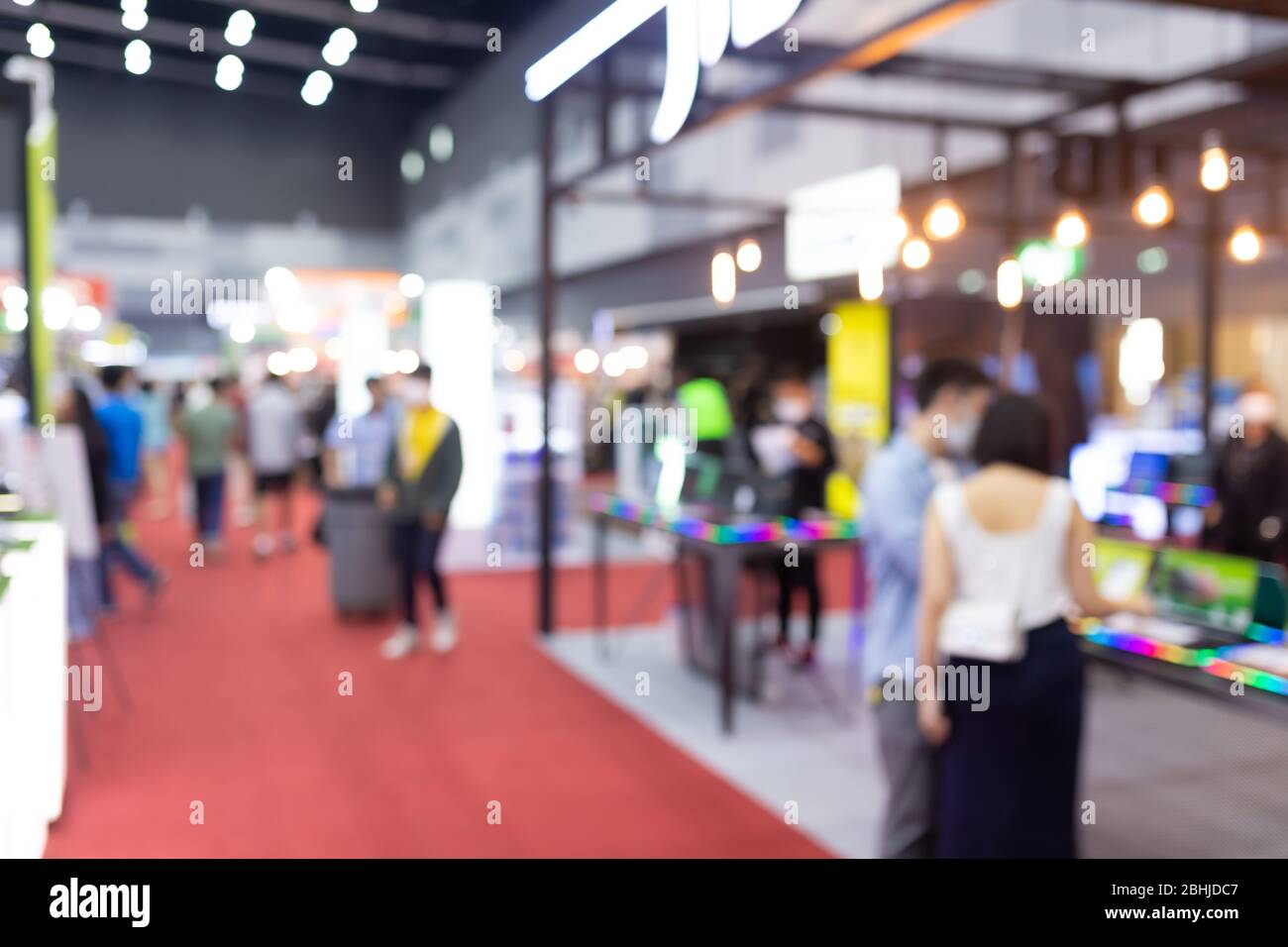 Abstract blur people in exhibition hall event trade show expo ...