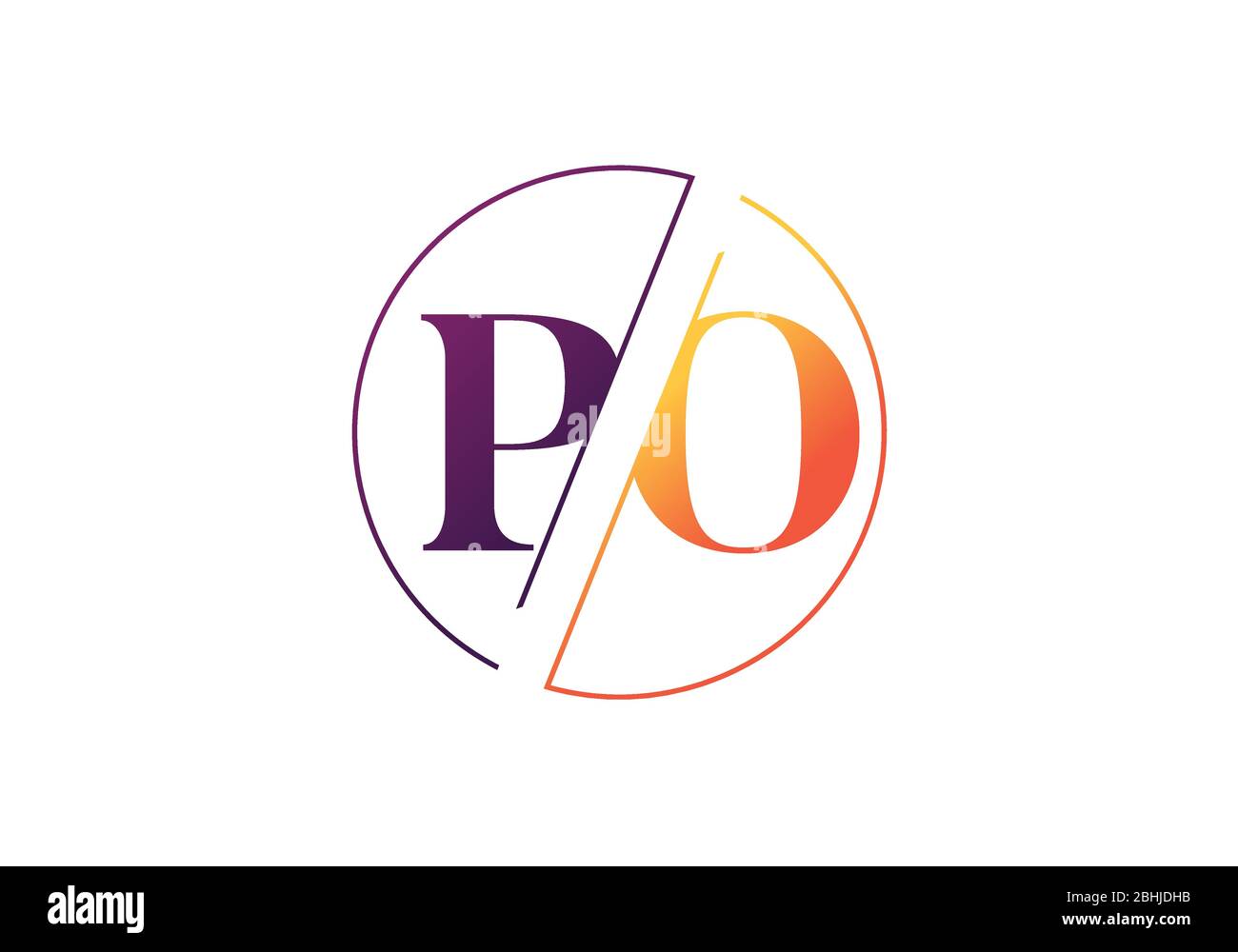 Initial Monogram Letter P O Logo Design Vector Template. PO Letter Logo ...