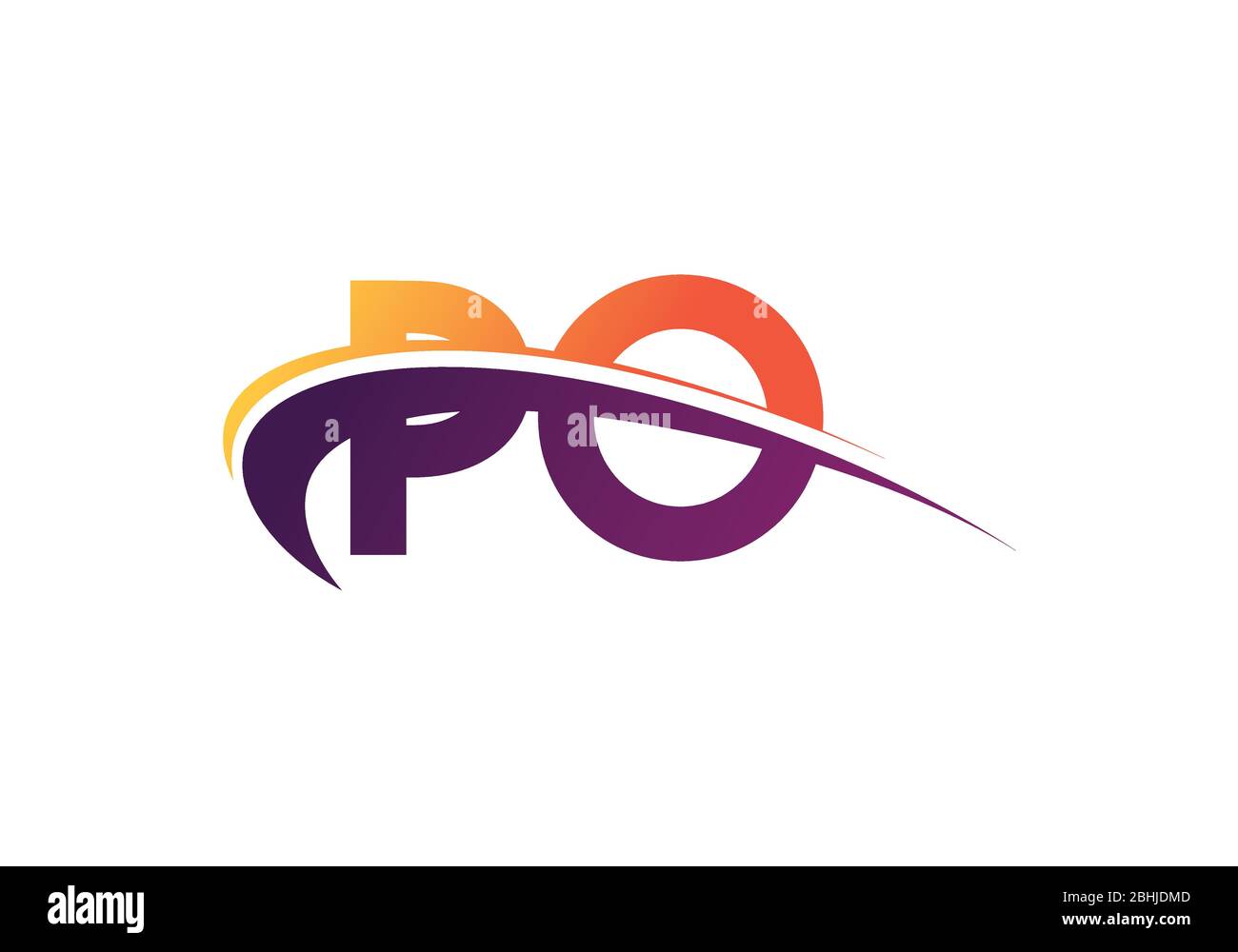 Initial Monogram Letter P O Logo Design Vector Template. PO Letter Logo ...
