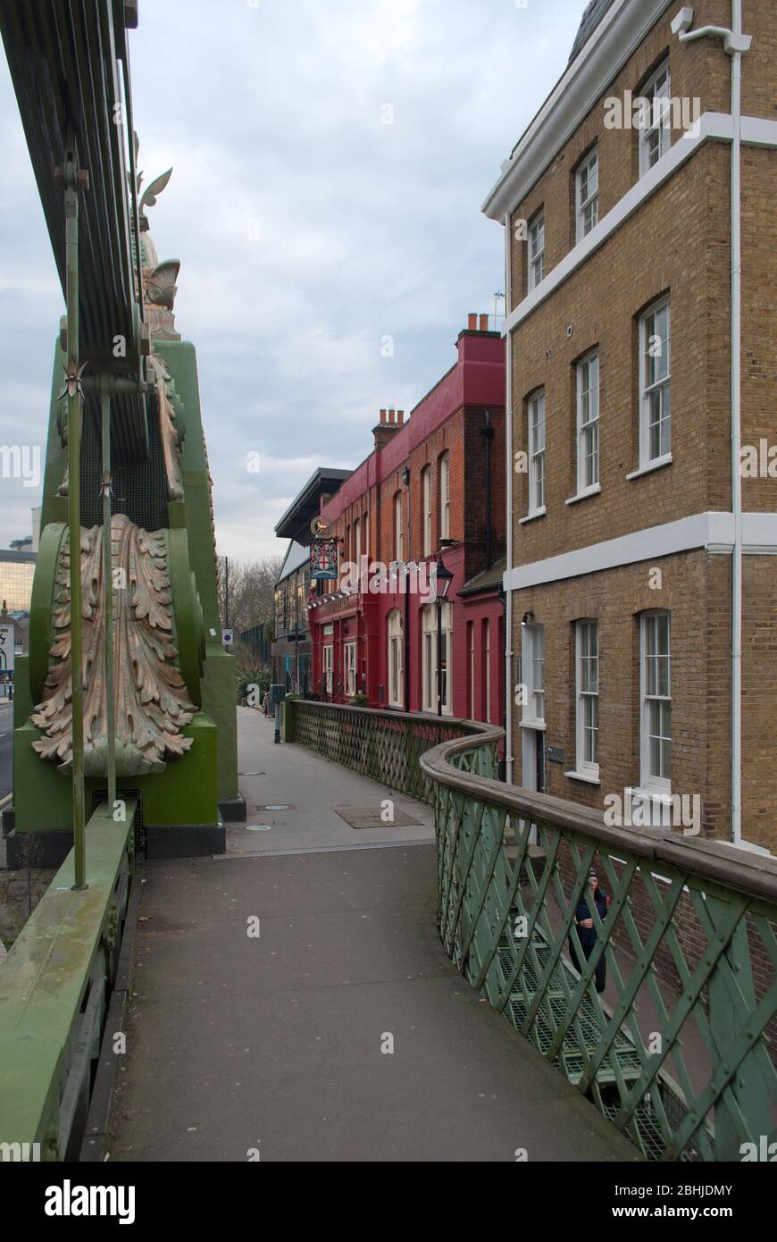 Suspension Bridge Victorian Architecture Engineering Green Gold ...