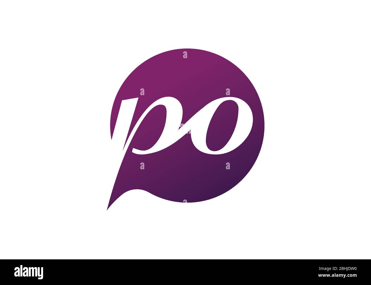 Initial Monogram Letter P O Logo Design Vector Template. PO Letter Logo ...