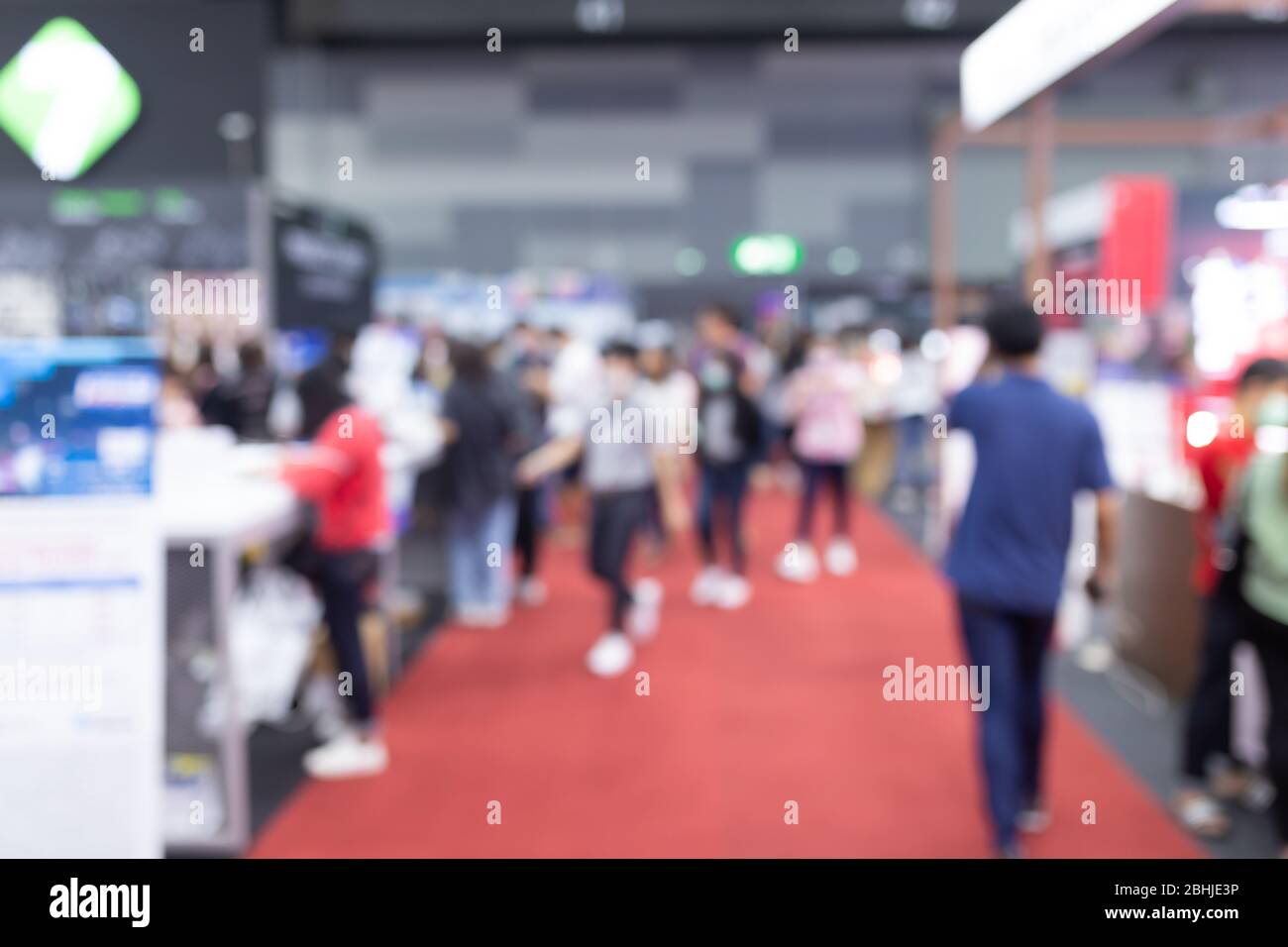 Abstract blur people in exhibition hall event trade show expo ...