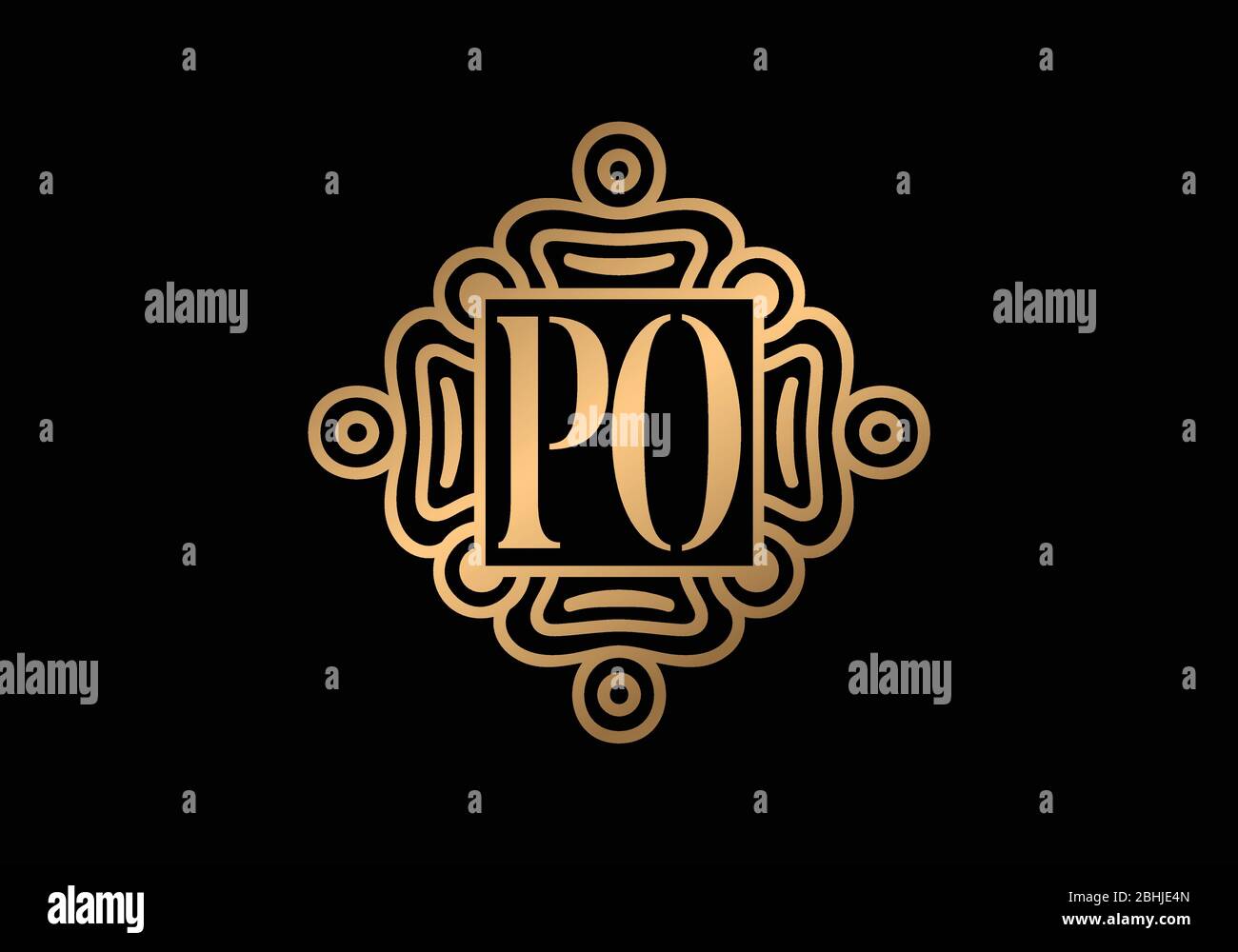 Initial Monogram Letter P O Logo Design Vector Template. PO Letter Logo ...