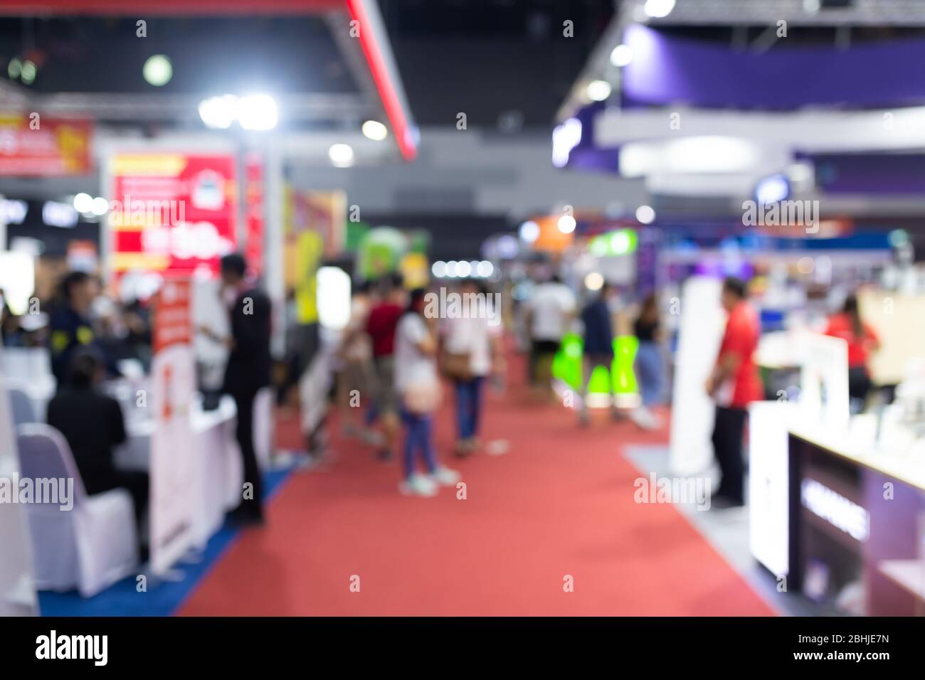 Abstract blur people in exhibition hall event trade show expo ...