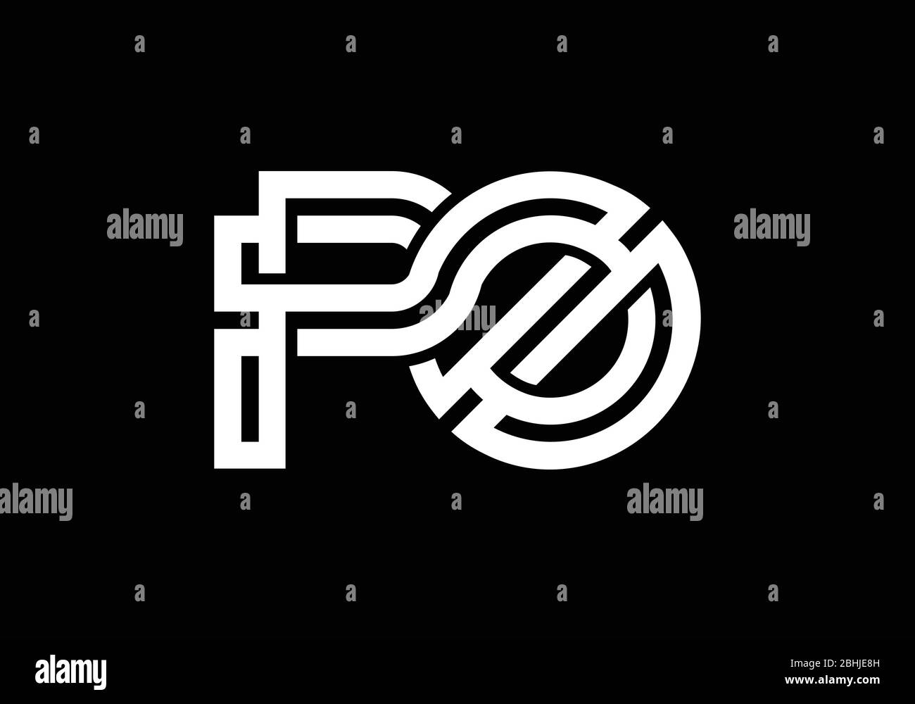 Initial Monogram Letter P O Logo Design Vector Template. PO Letter Logo ...