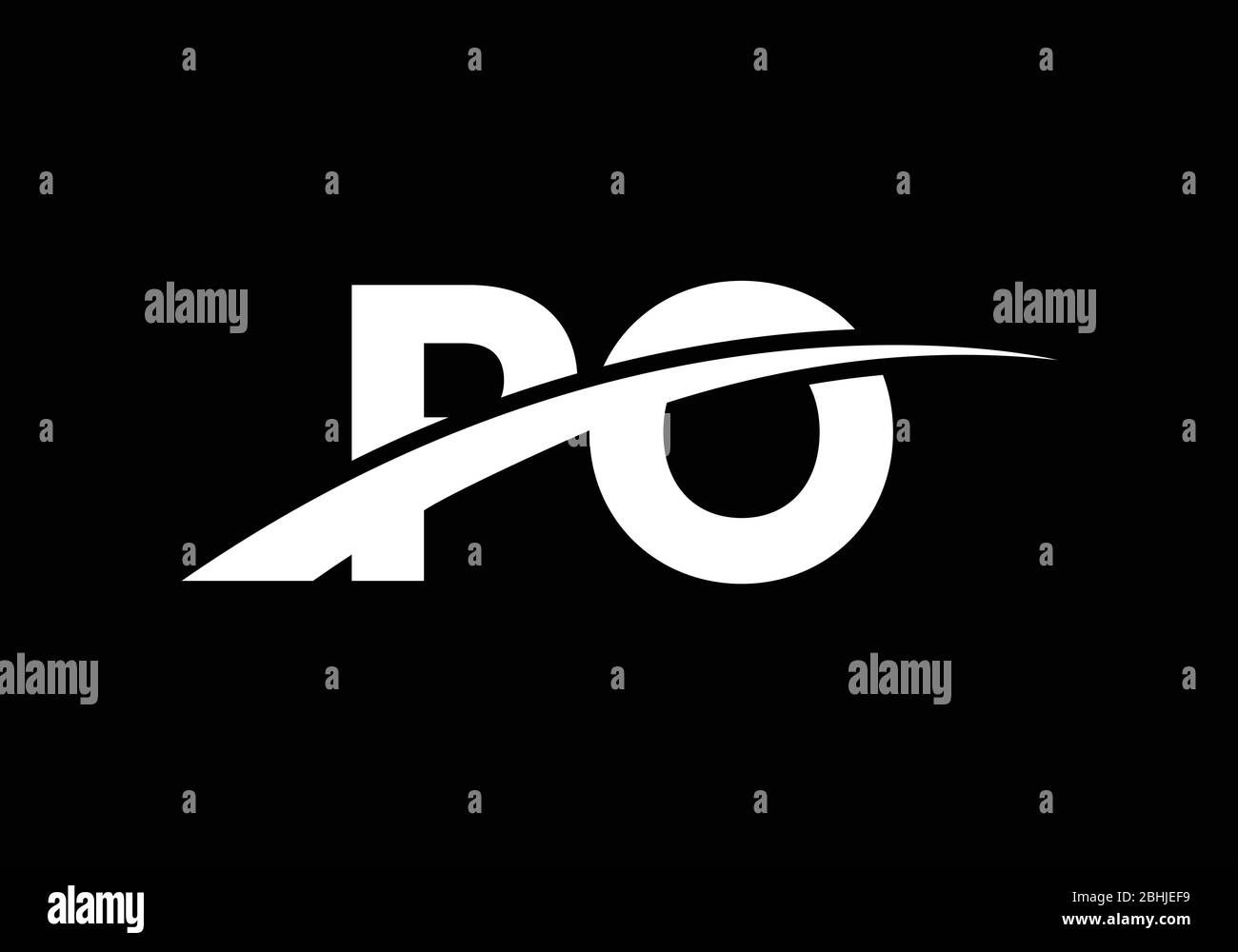 Initial Monogram Letter P O Logo Design Vector Template. PO Letter Logo ...